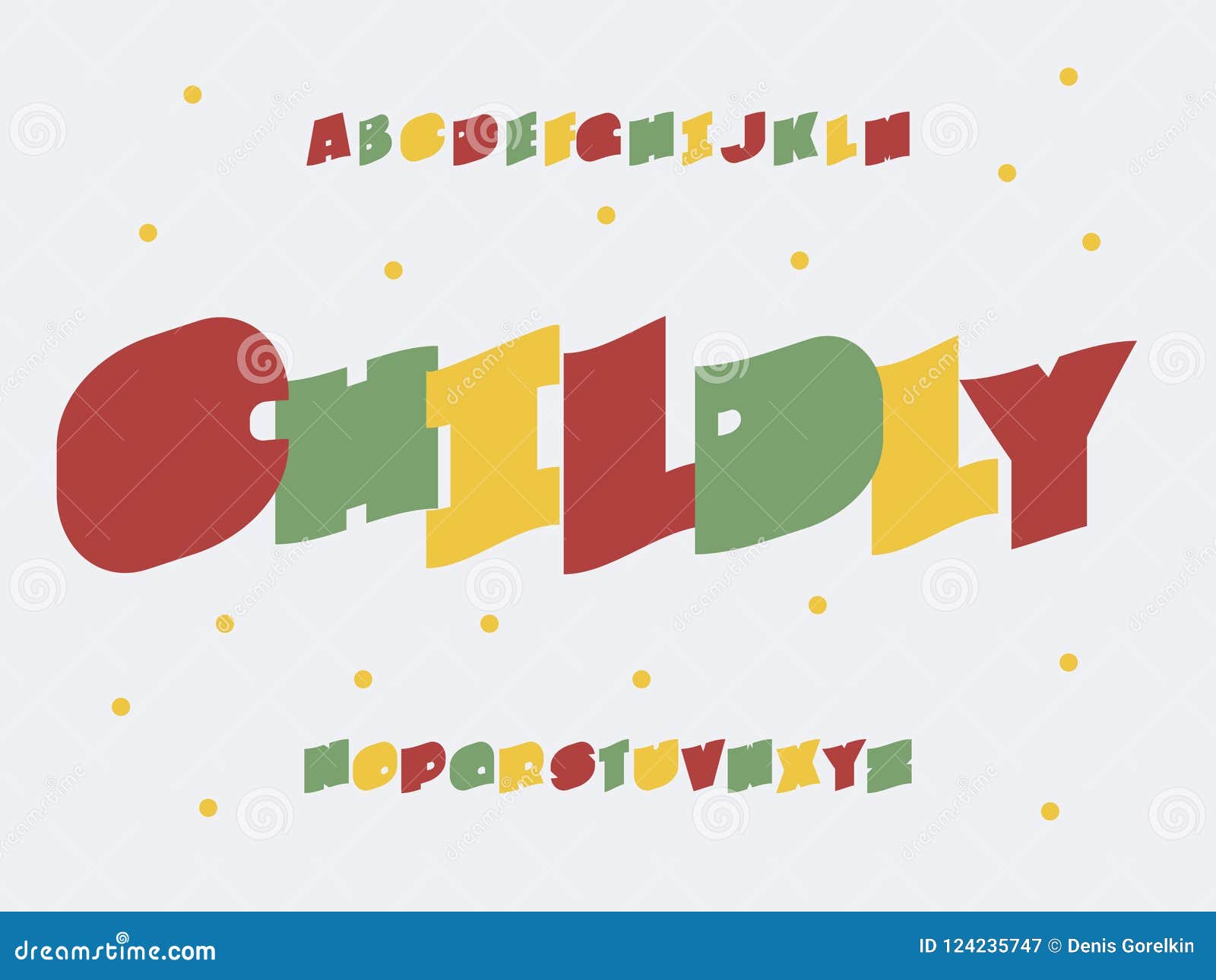 Childly Font. Vector Alphabet Stock Vector - Illustration of children ...