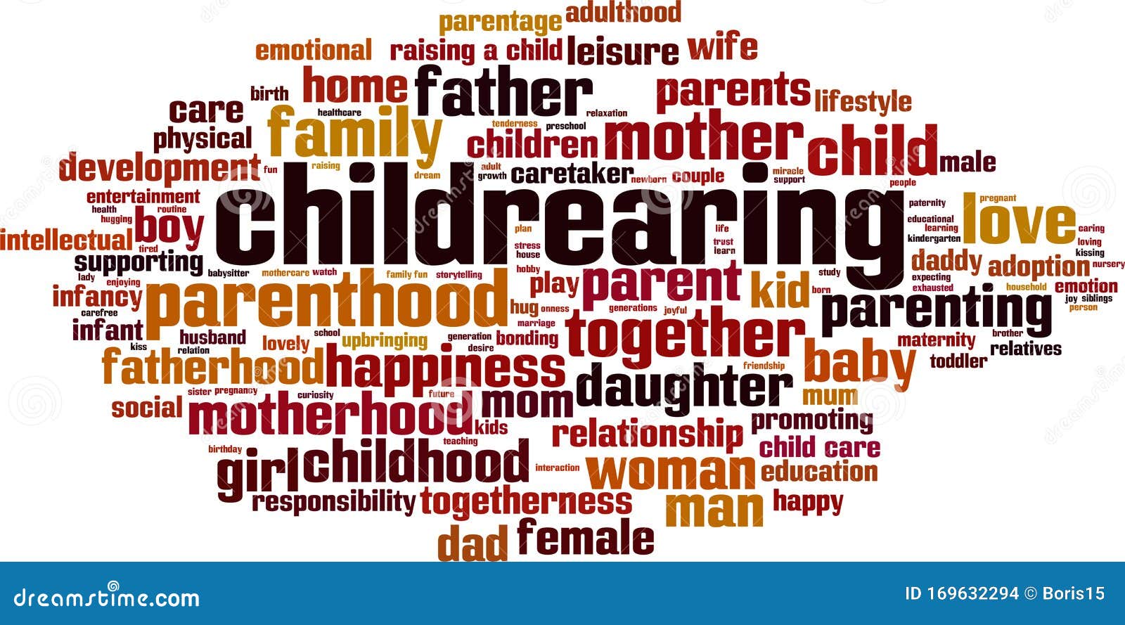 Childrearing word cloud stock vector. Illustration of home - 169632294