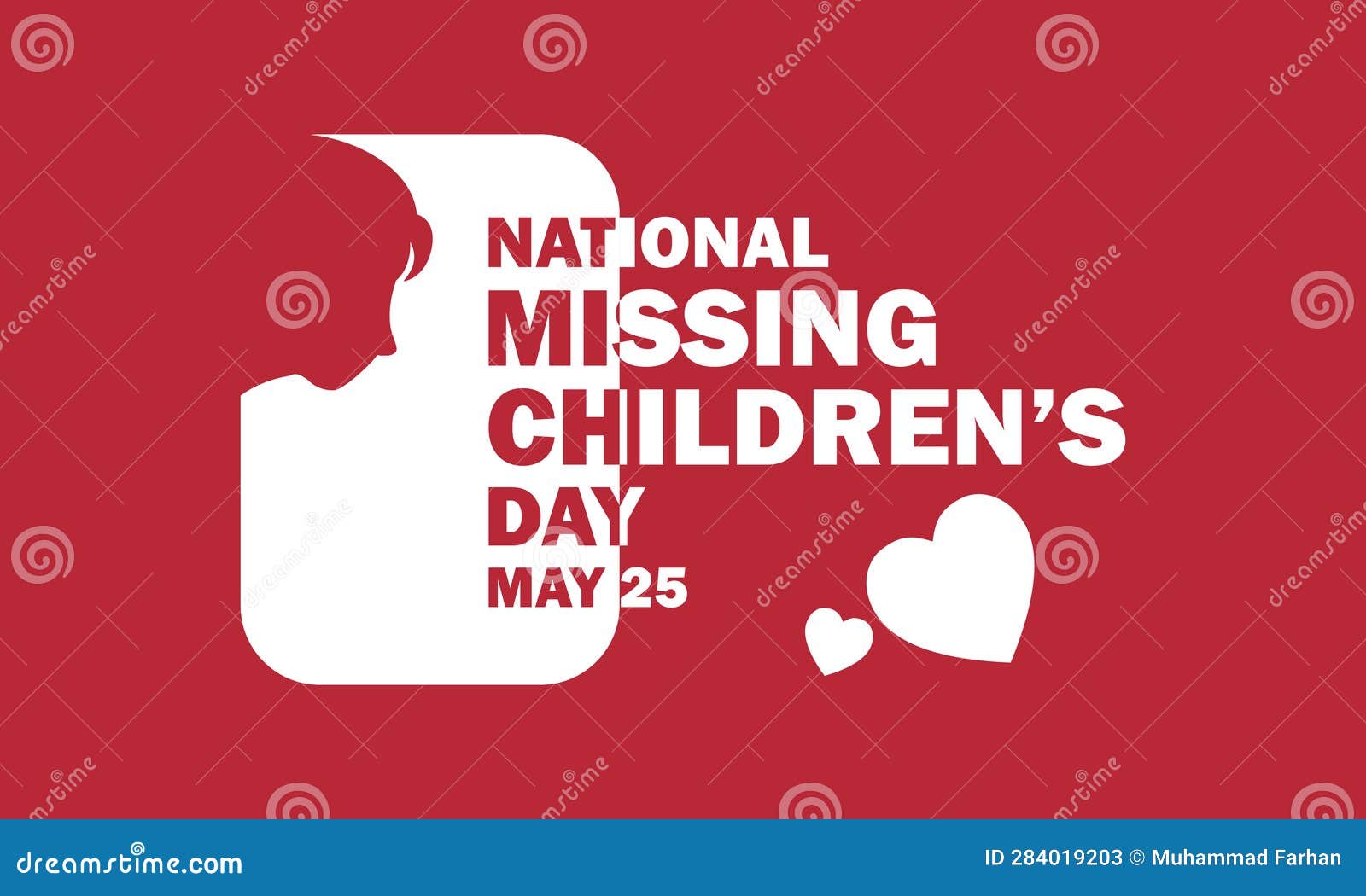 National Missing Childrens Day Typography Graphic Design Stock Vector ...
