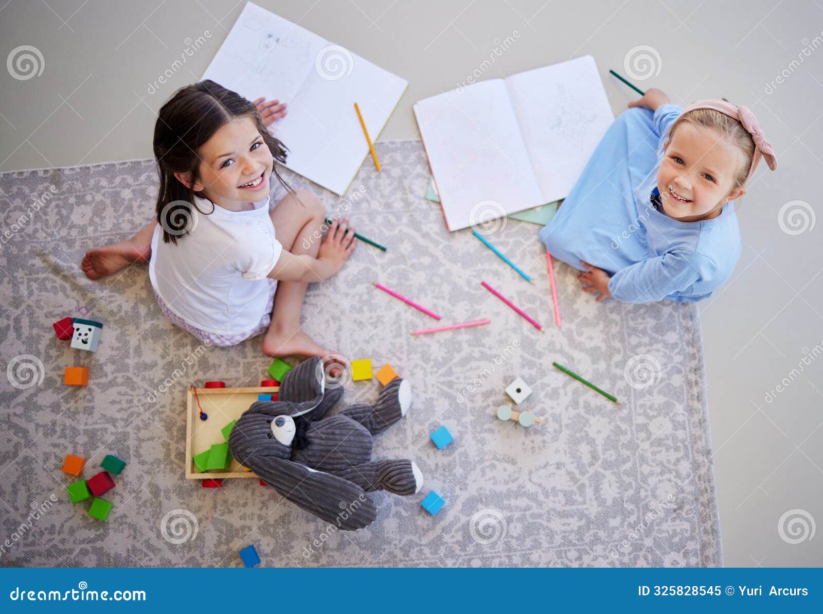 Children, Above and Writing for Education at House with Creative ...