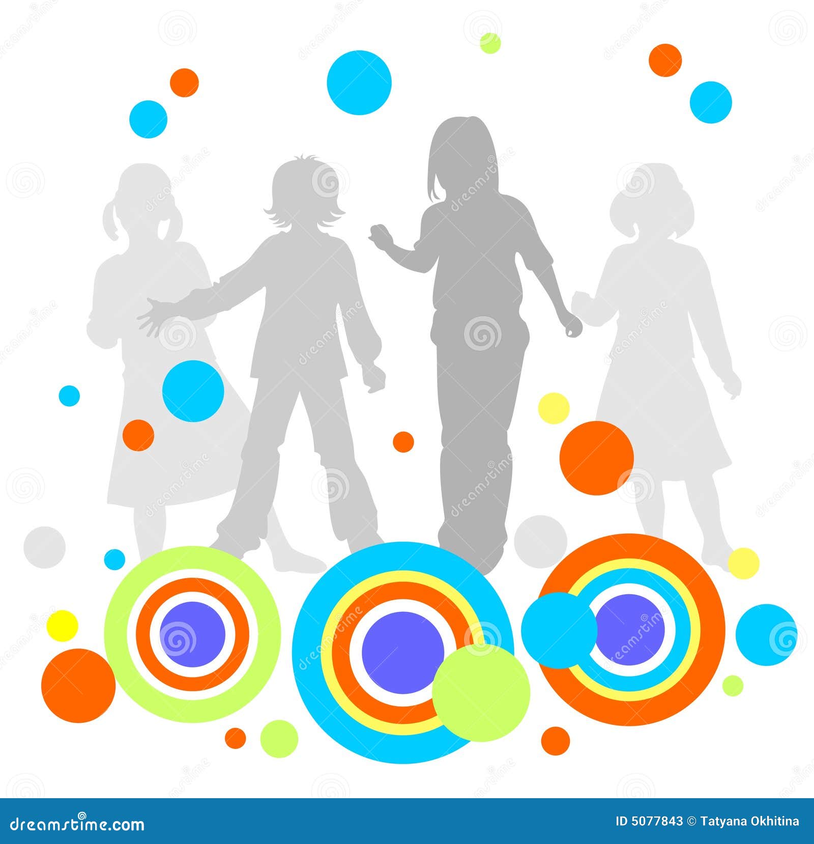 Children and Abstract Pattern Stock Vector - Illustration of orange ...