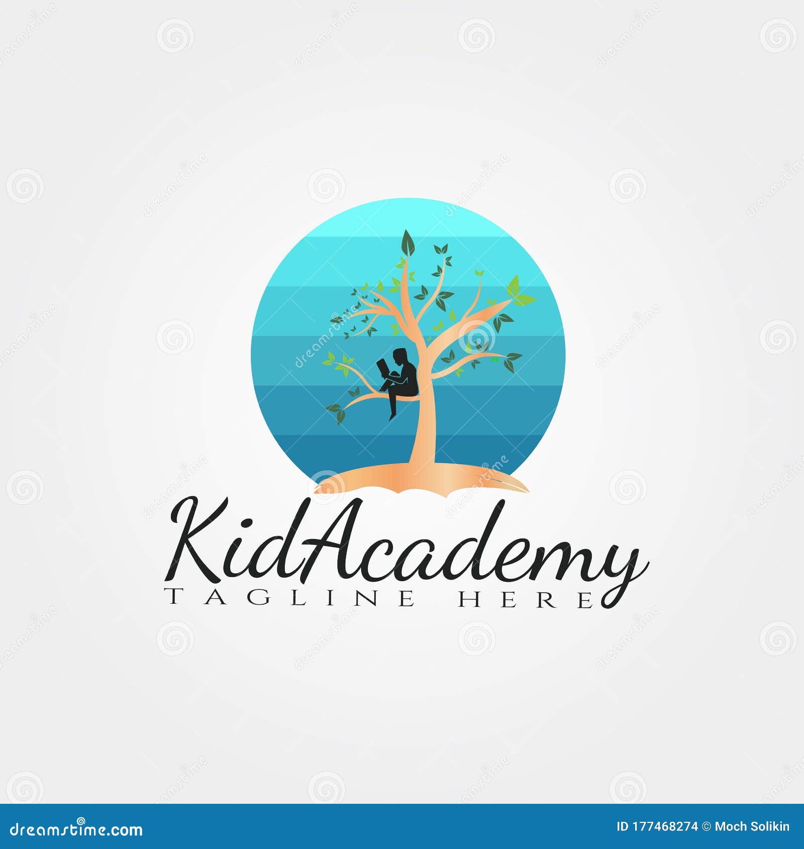 Children Academy Tree Vector Logo Design,kid Academy Icon Stock Vector ...
