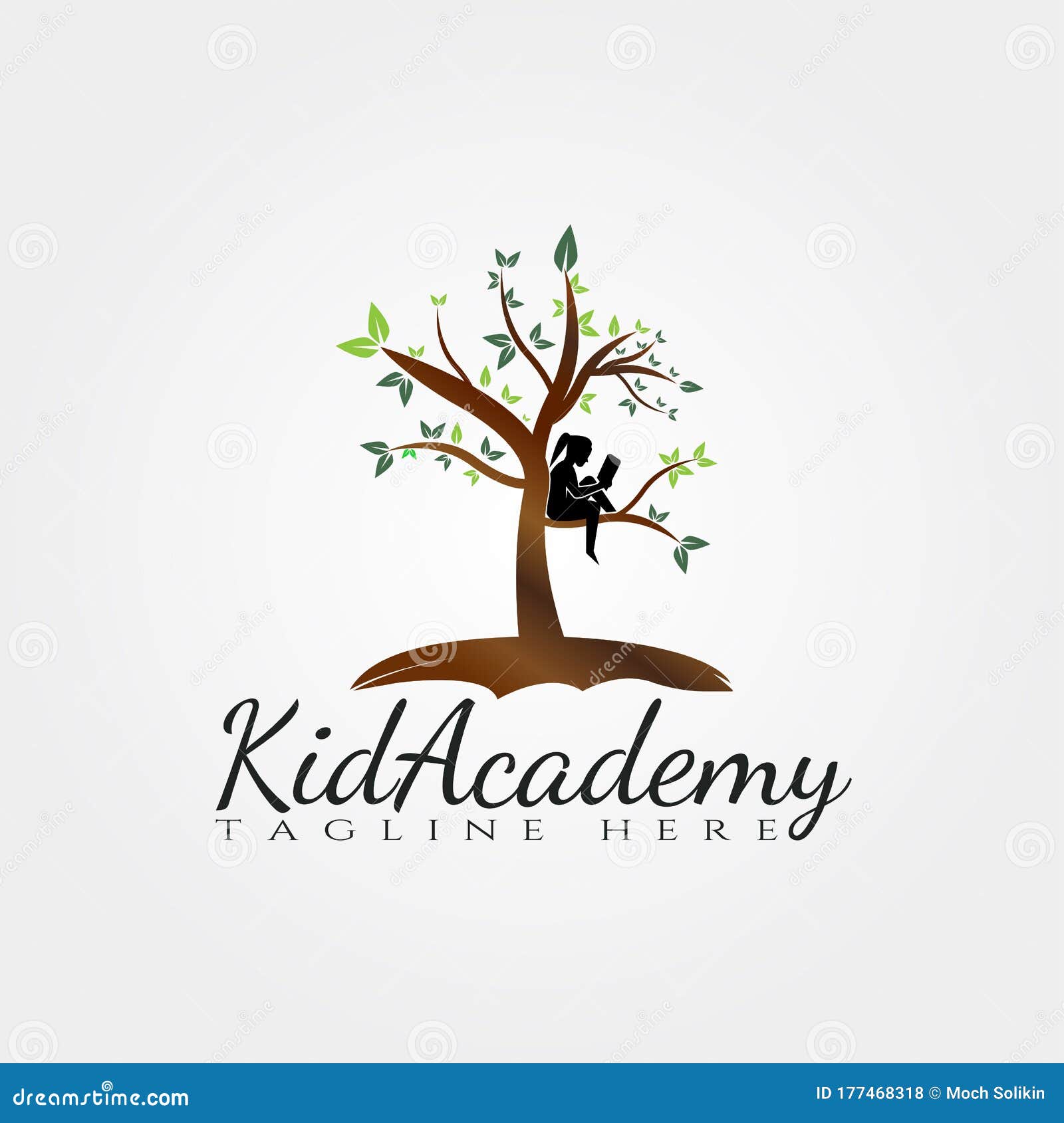 Children Academy Tree Vector Logo Design,kid Academy Icon Stock Vector ...