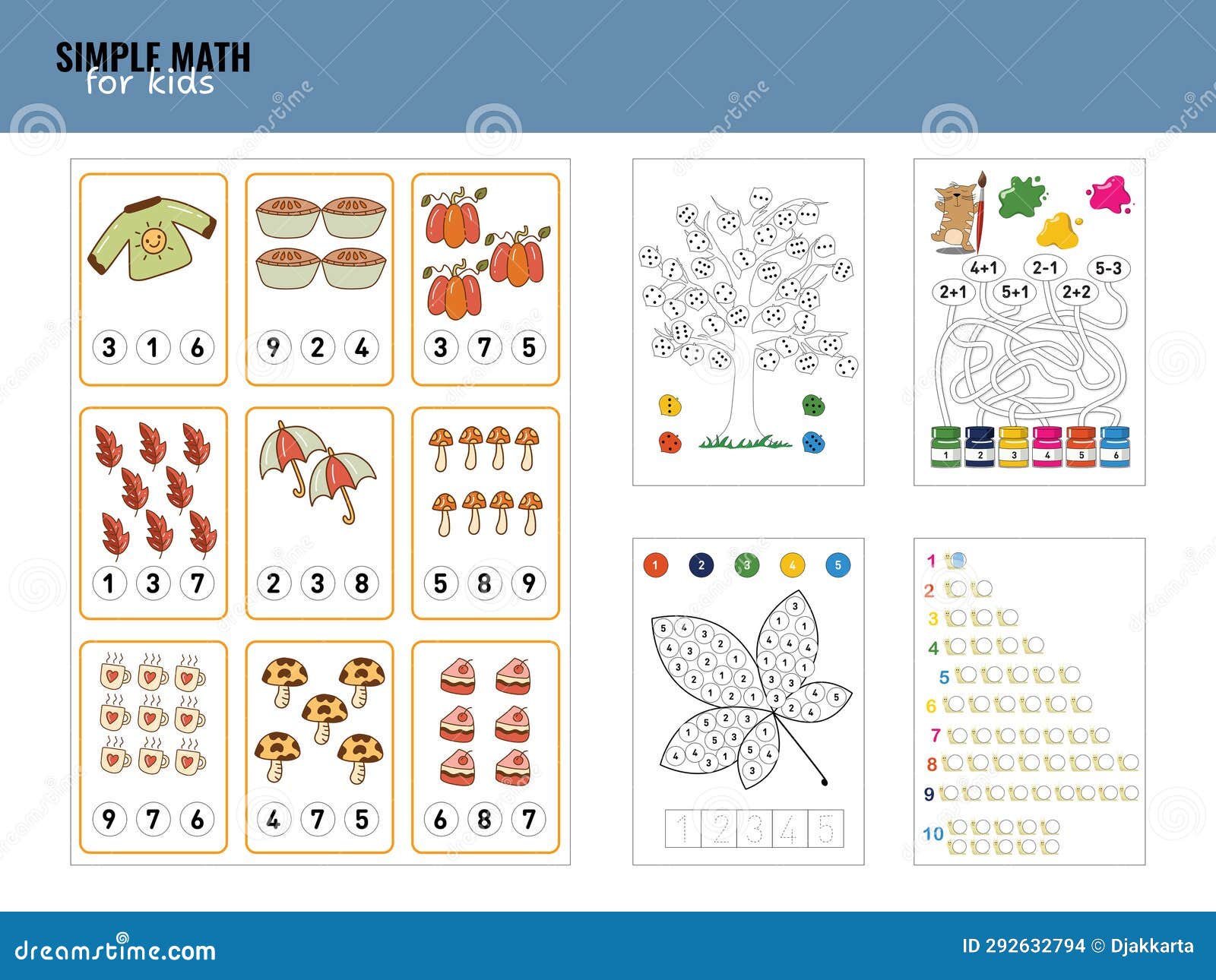 Children Activities Worksheet. Printable Simple Math Logic Task for ...