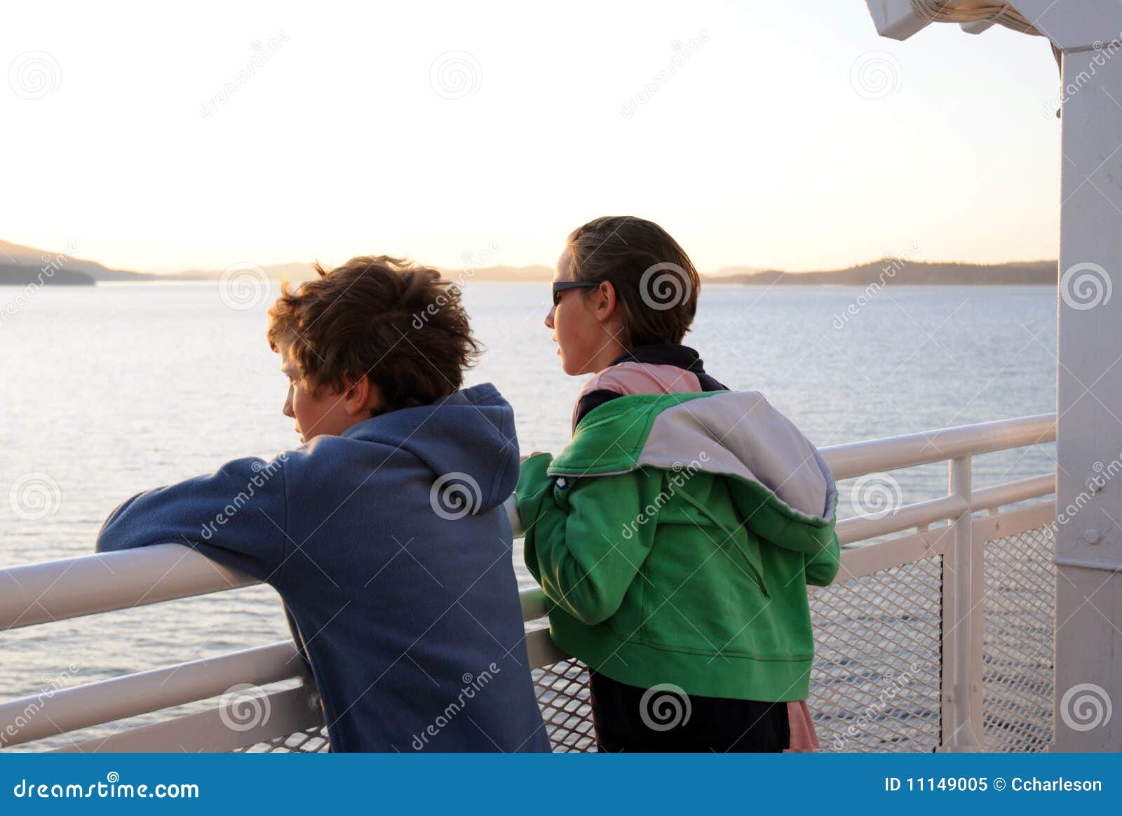 Children Admiring View from Ferry Stock Image - Image of family ...