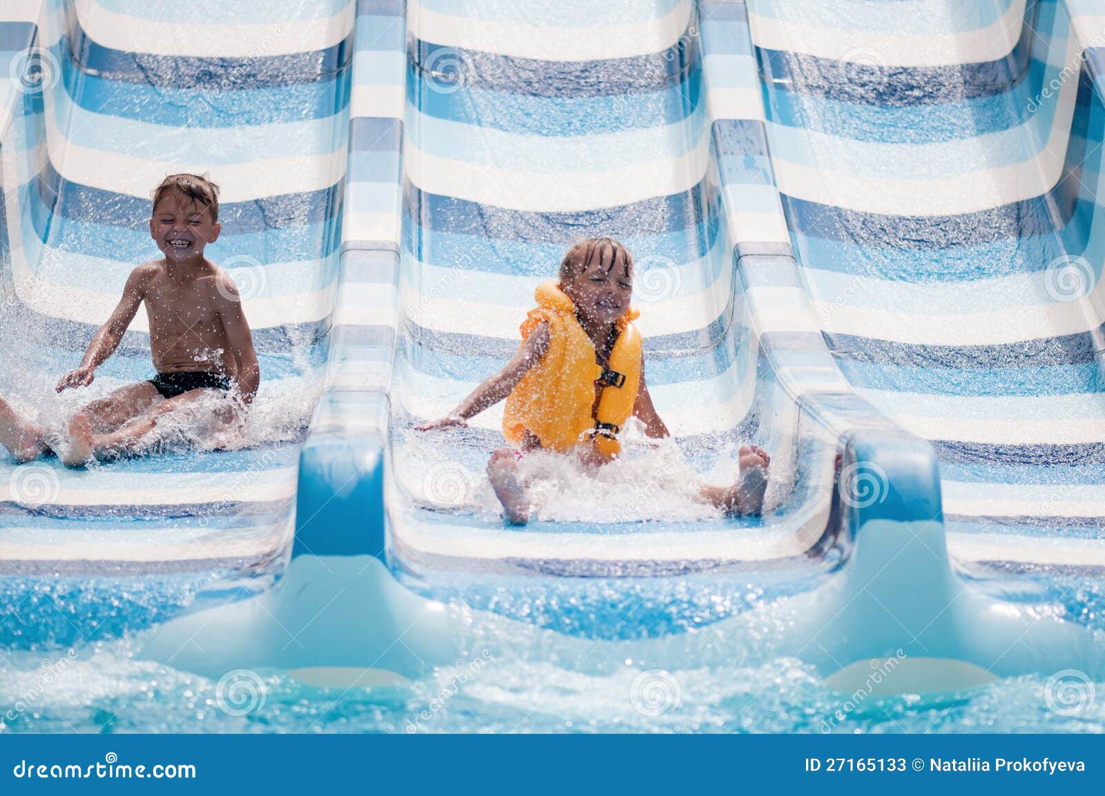 Children at aqua park stock image. Image of extreme, glad - 27165133