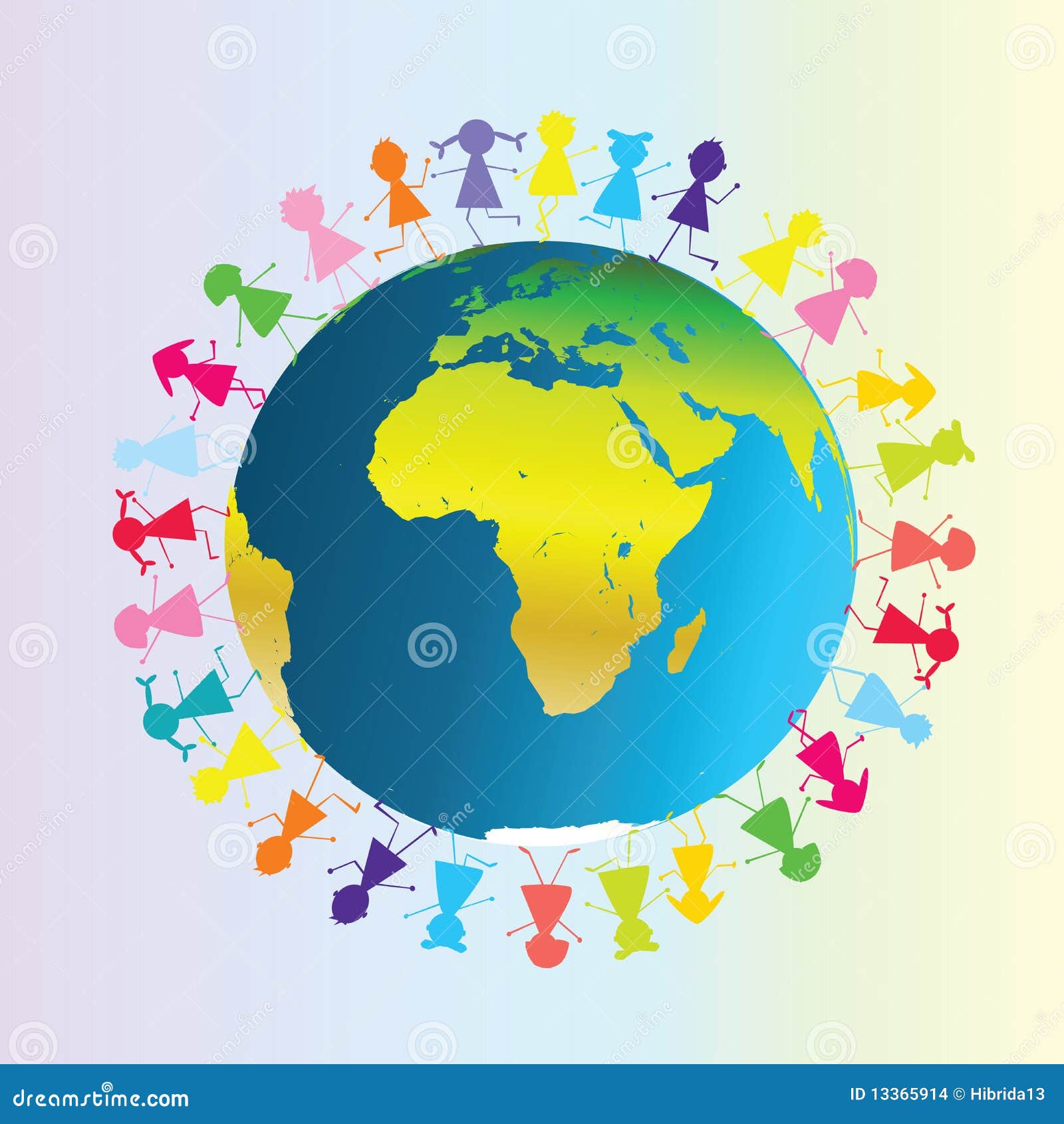 Children around Earth stock illustration. Illustration of asia - 13365914