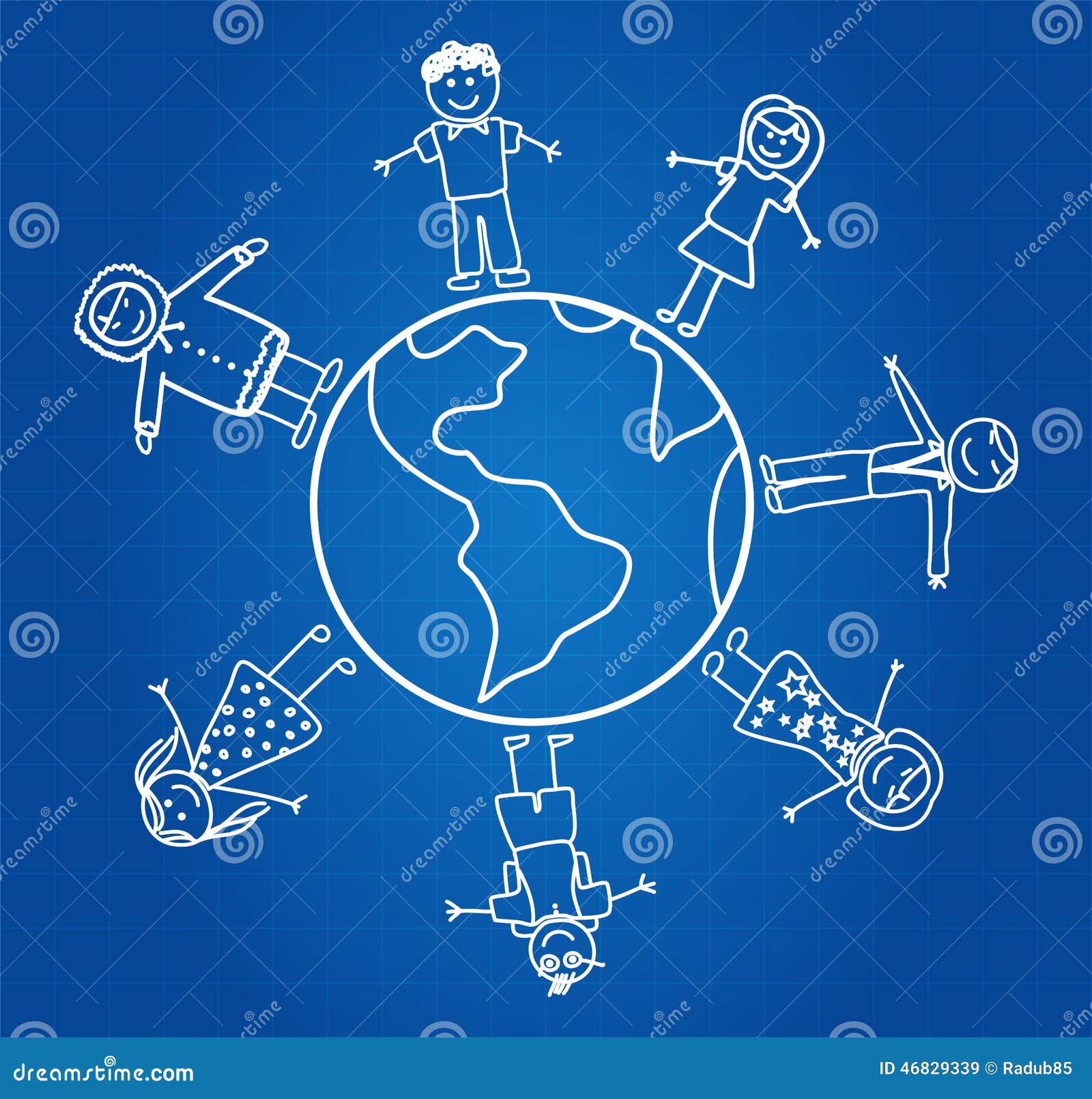 Children Around the Globe stock vector. Illustration of global - 46829339