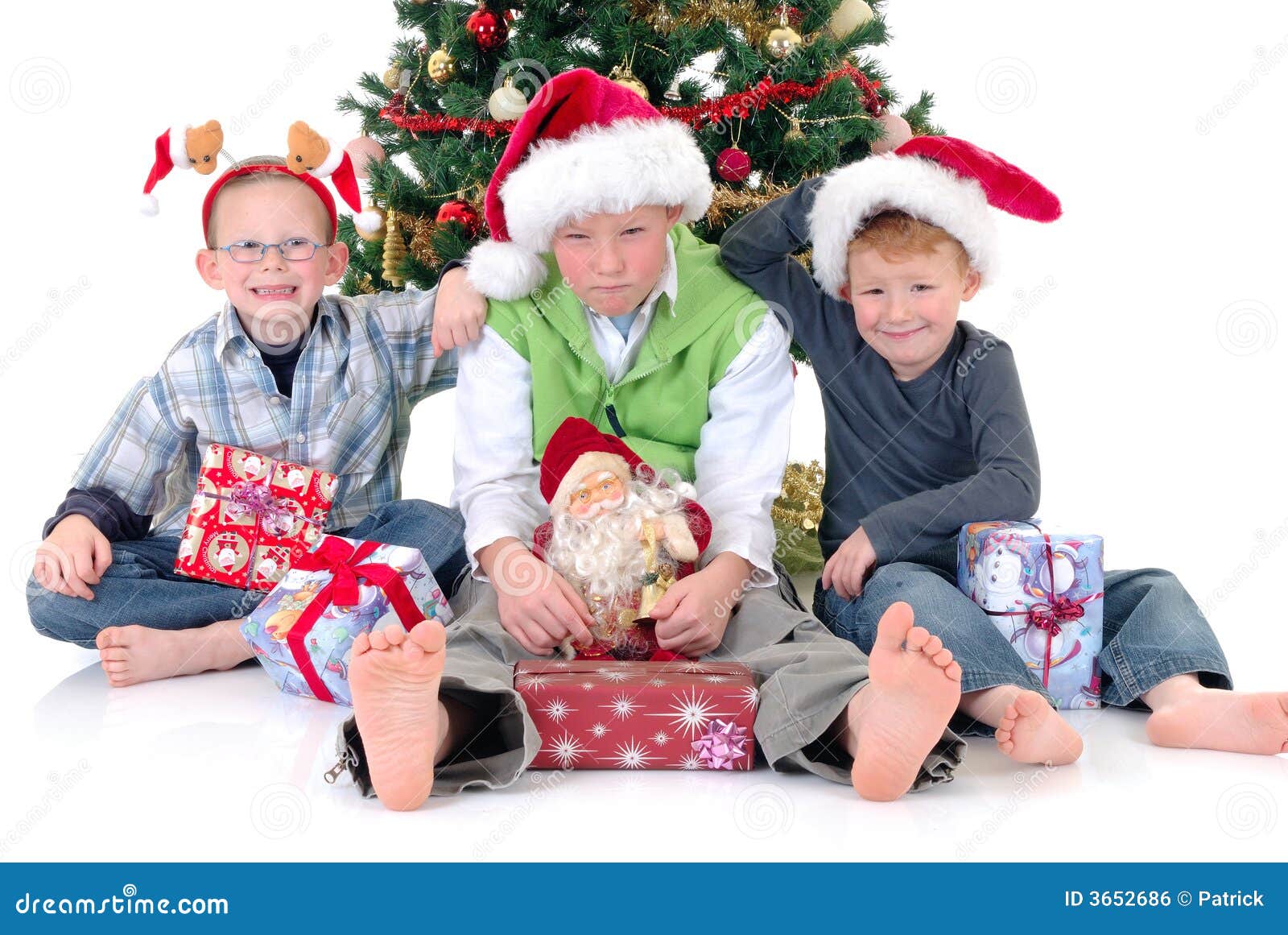 Children around Xmas three stock photo. Image of seasonal - 3652686