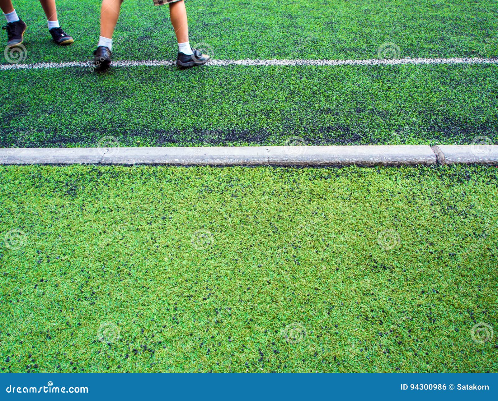 Children in the Artificial Turf the School Stock Photo - Image of green ...