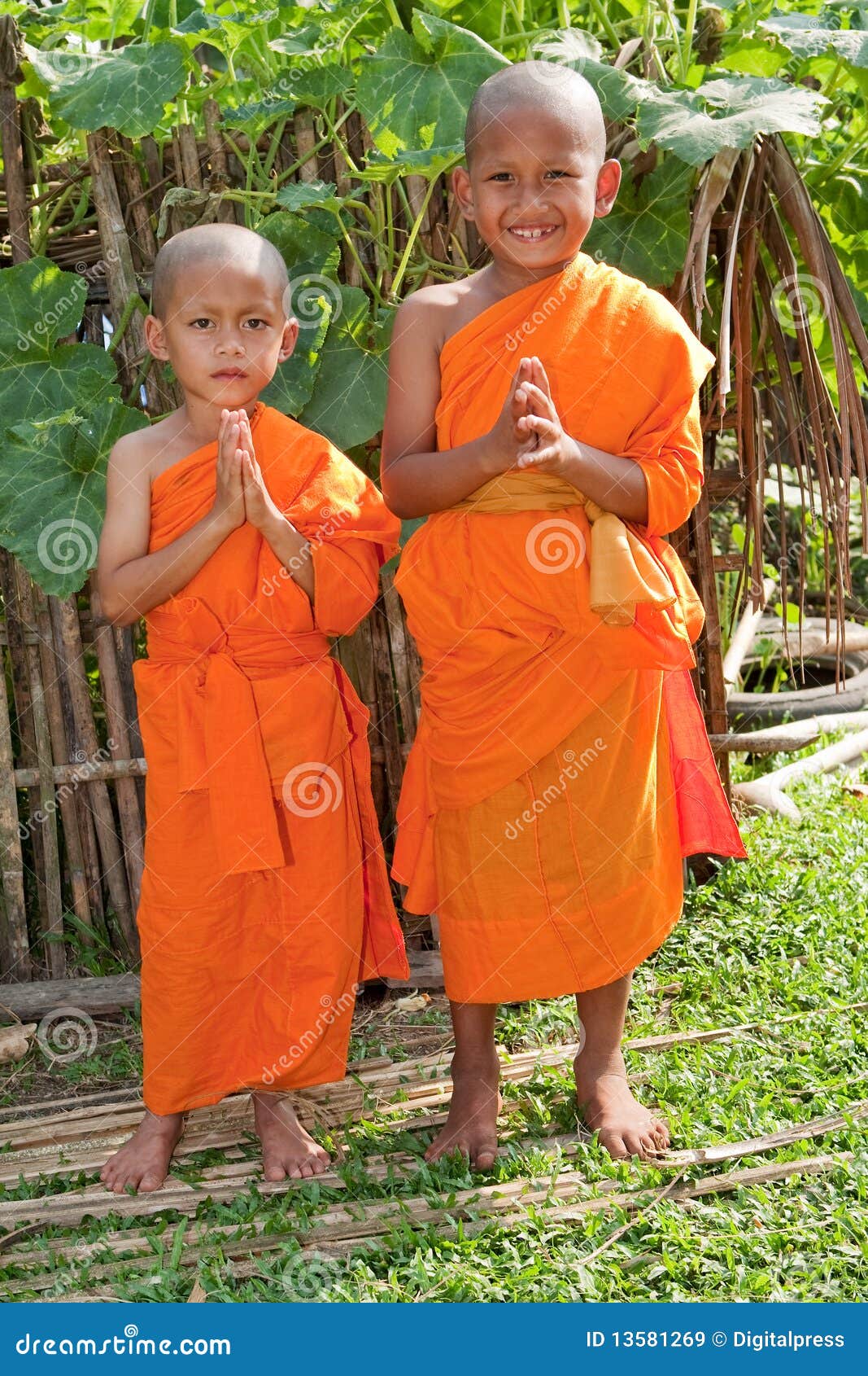 Children As Buddhist Novices Laos Stock Image - Image of buddhist ...