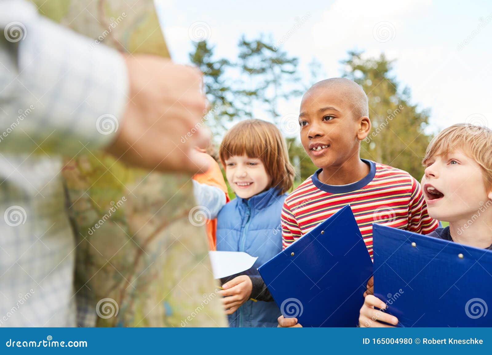 Children As Detectives on a Treasure Hunt Stock Photo - Image of party ...