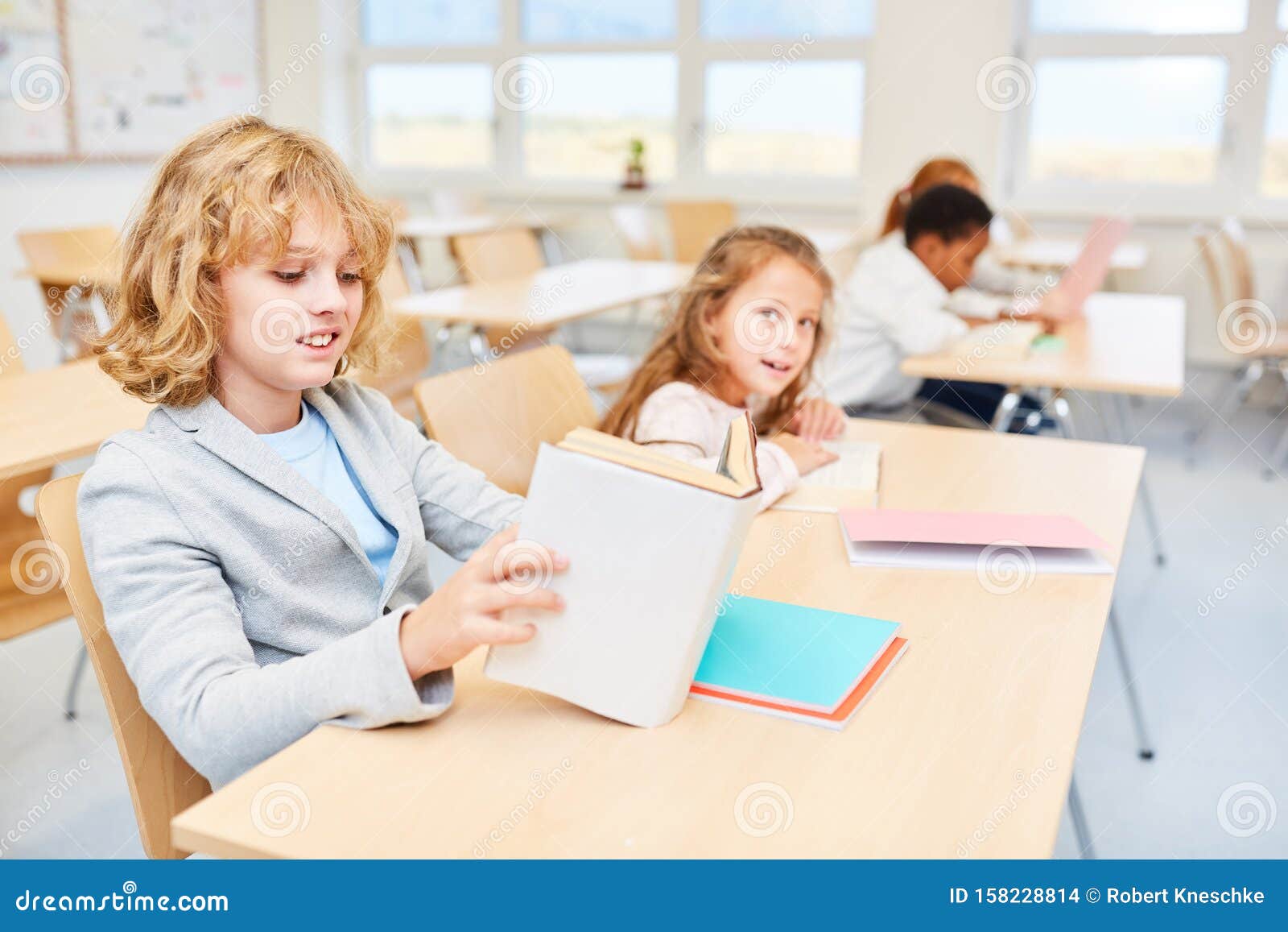 Children As Pupils in Elementary School Stock Photo - Image of lessons ...
