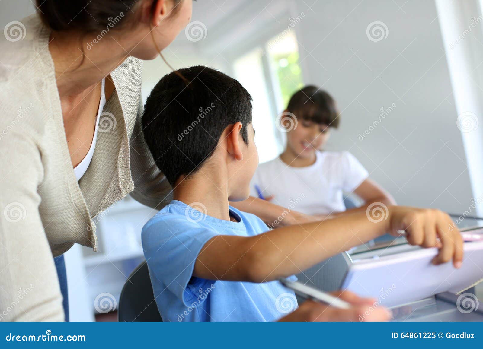 Children Attending Class at School Stock Image - Image of schoolboy ...