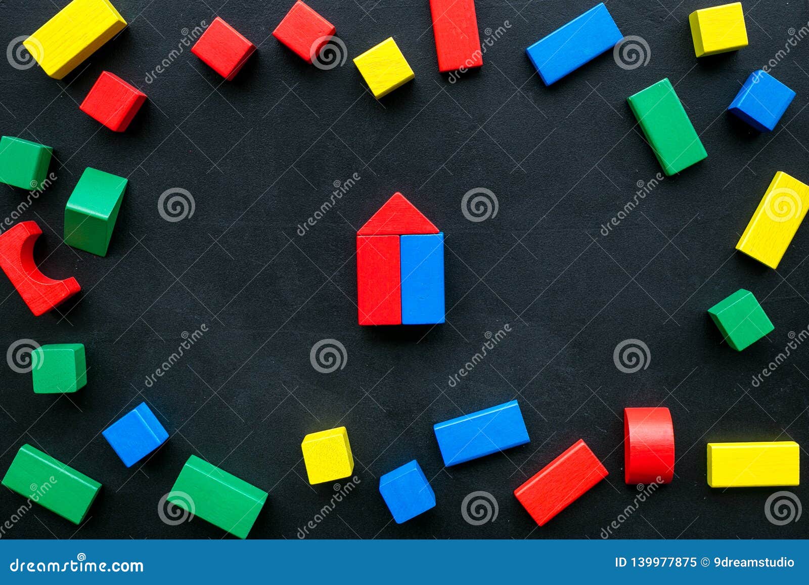 Children Background. Wooden Building Blocks for Developing and ...