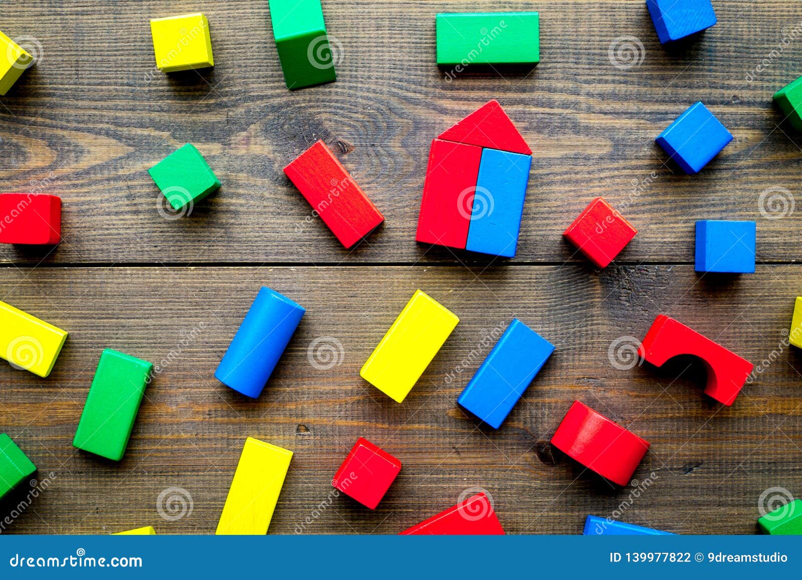 Children Background. Wooden Building Blocks for Developing and ...