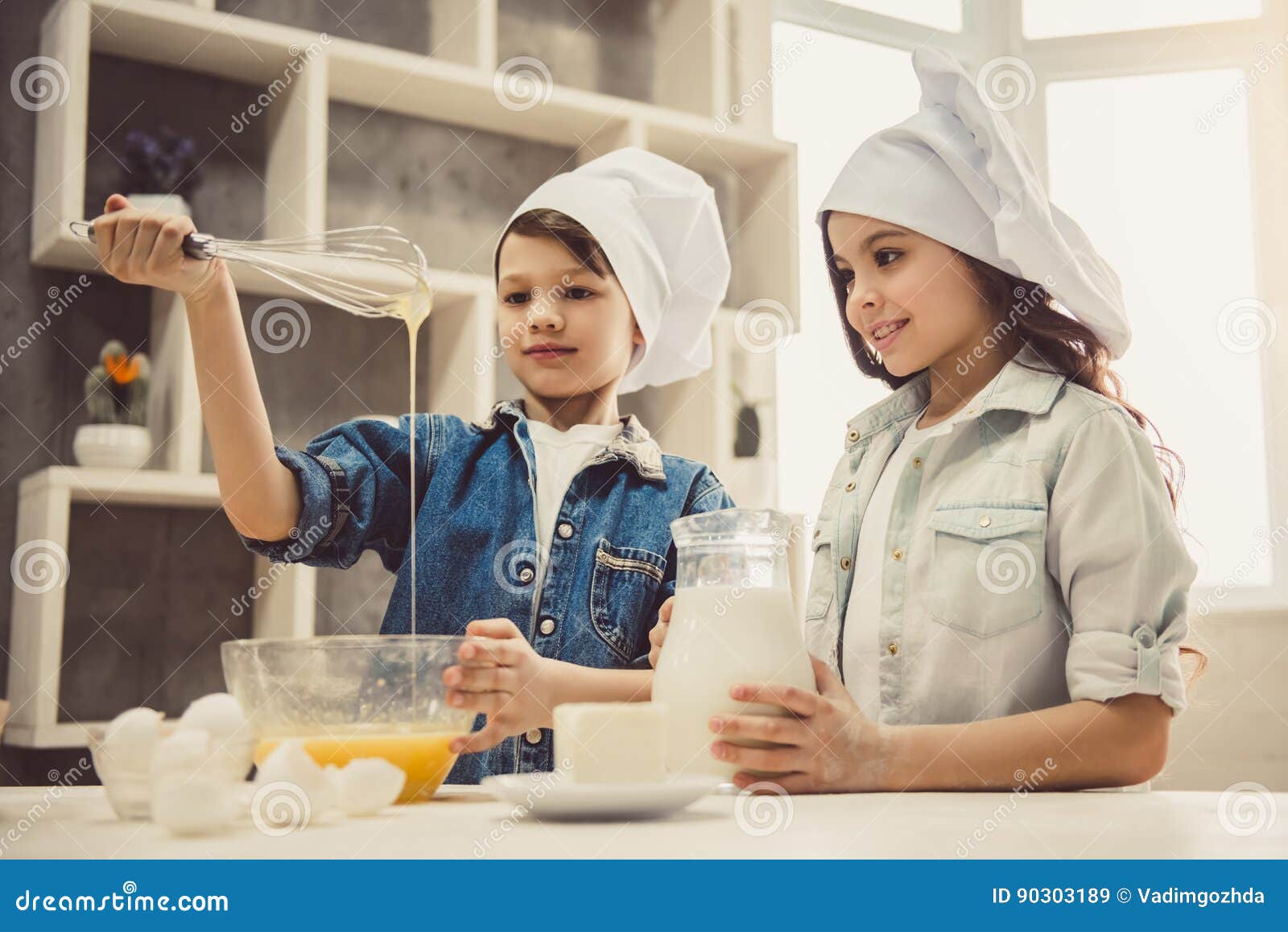 Children baking in kitchen stock image. Image of food - 90303189