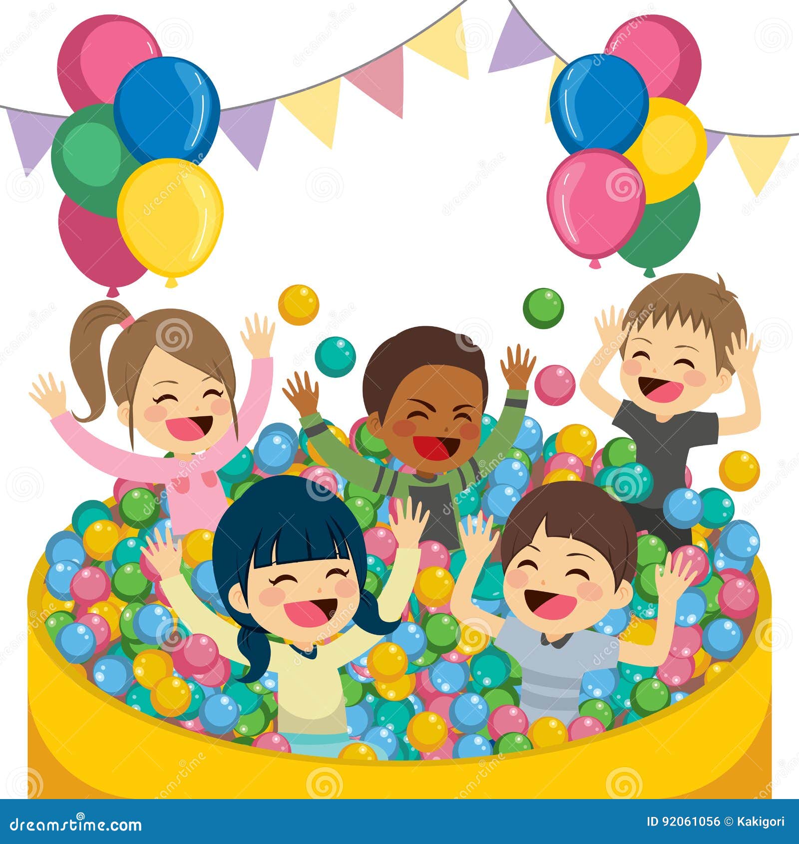Children Balls Pool stock vector. Illustration of happy - 92061056