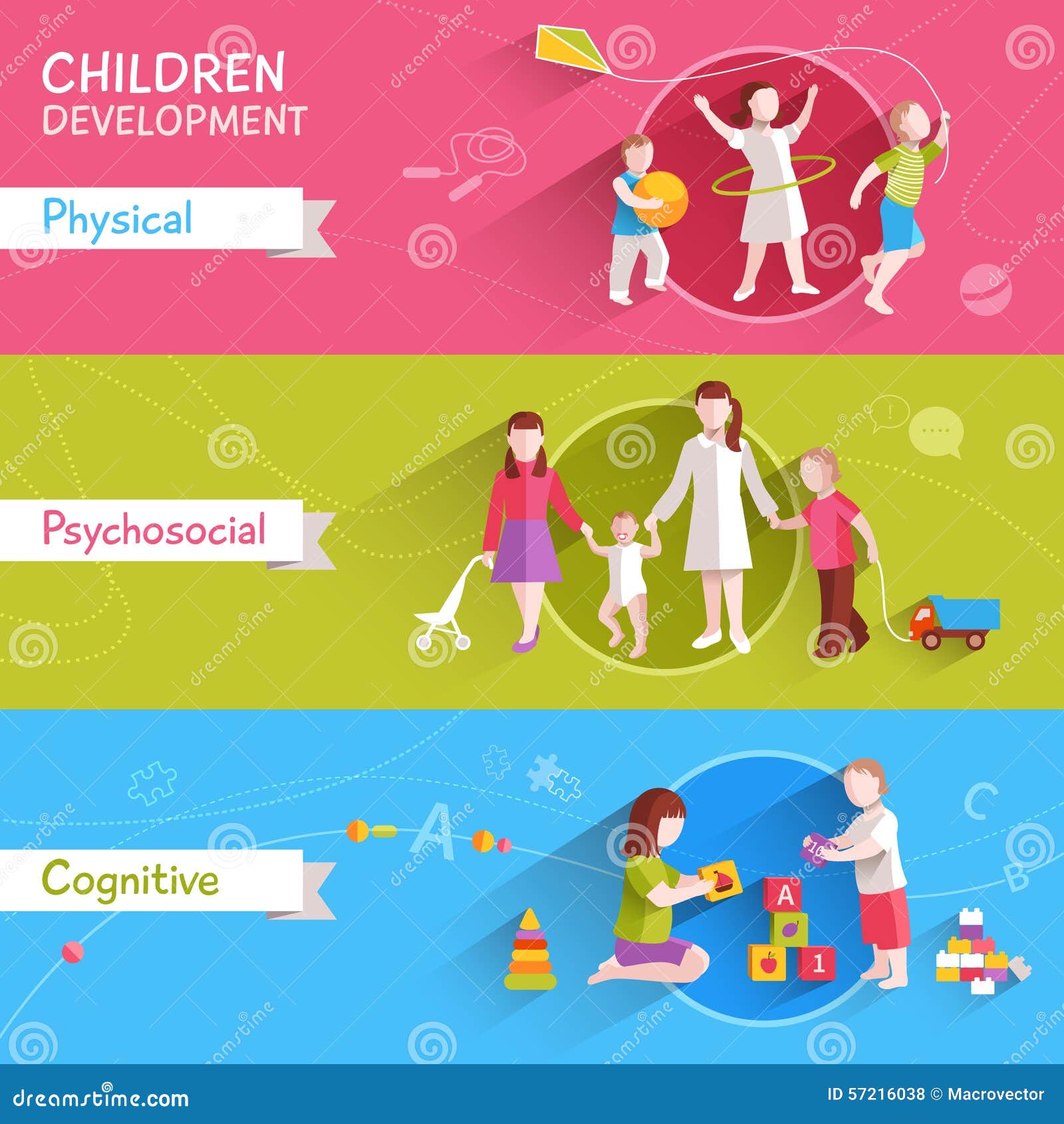 Children Cognitive Development Concept Icon Cartoon Vector ...