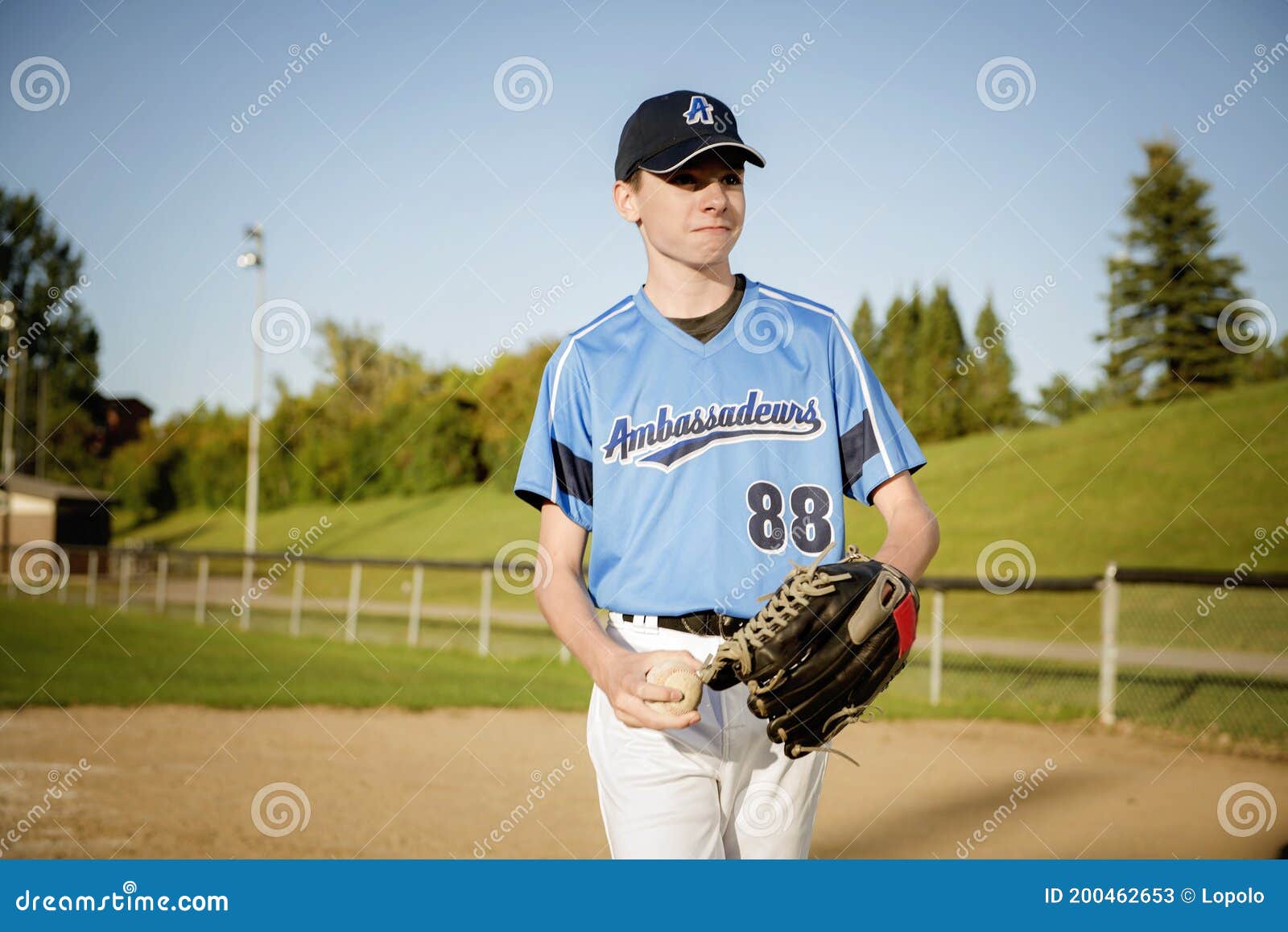 A Children Baseball Players Standing on the Playground Stock Image ...