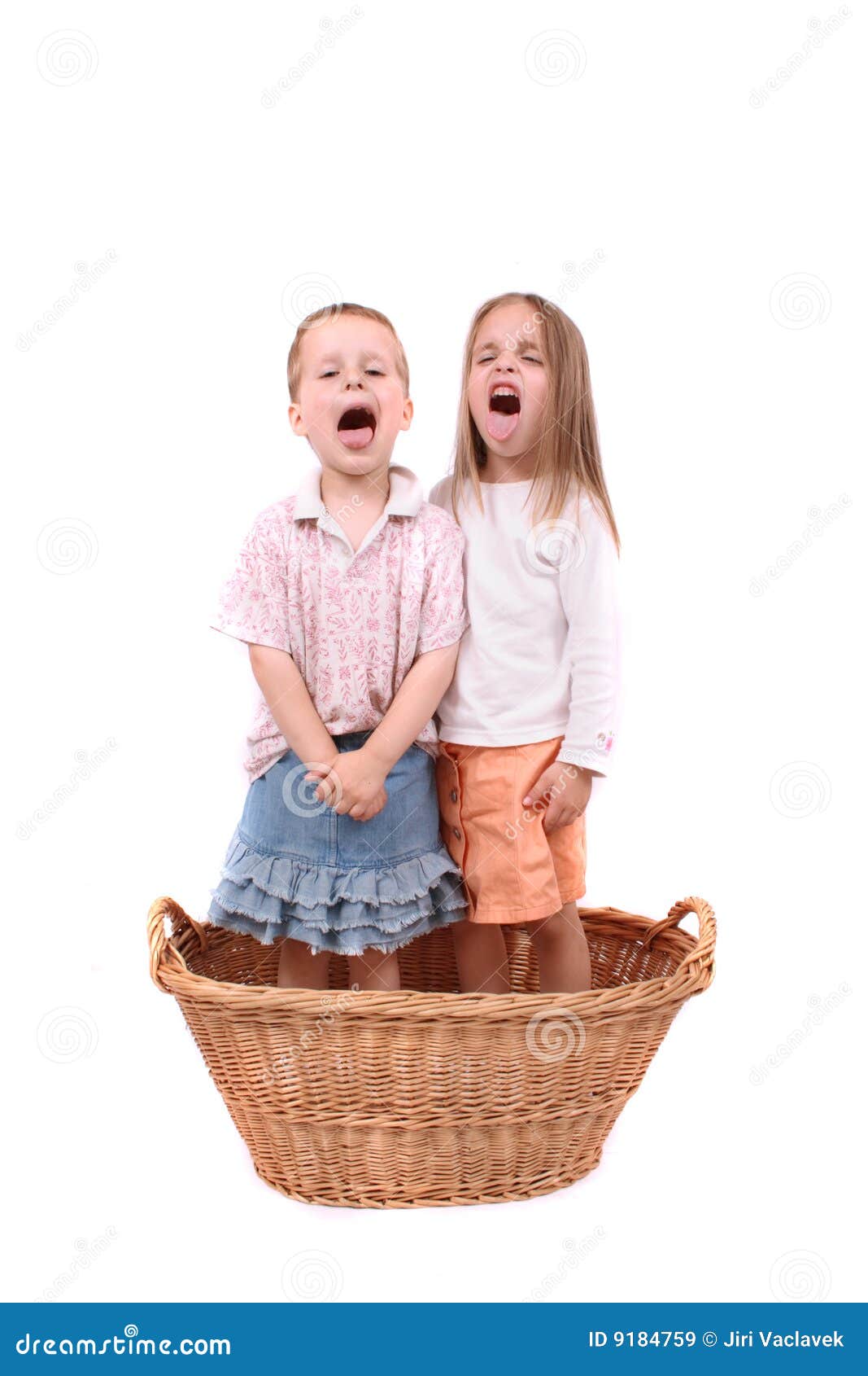 Children in basket stock image. Image of crazy, childhood - 9184759