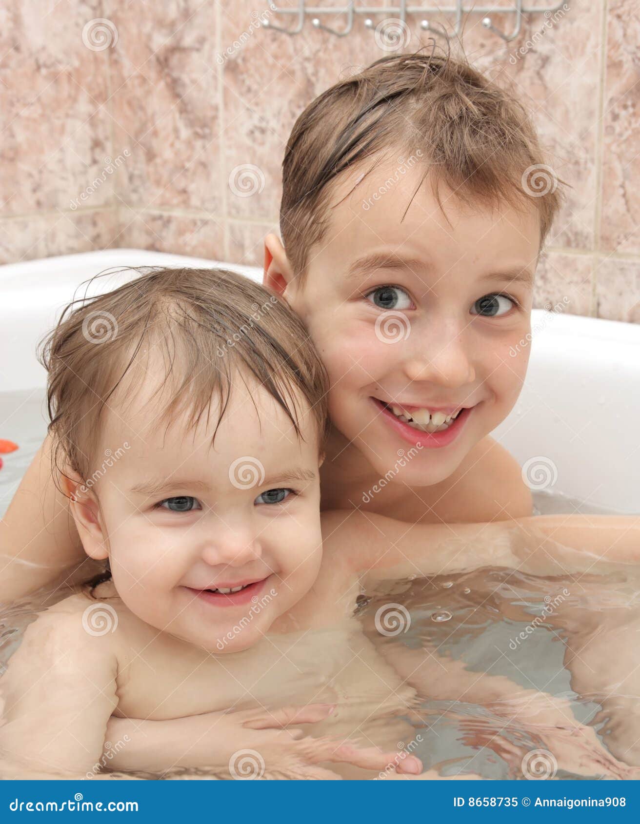 Children Bathe In Bathing Picture. Image: 8658735