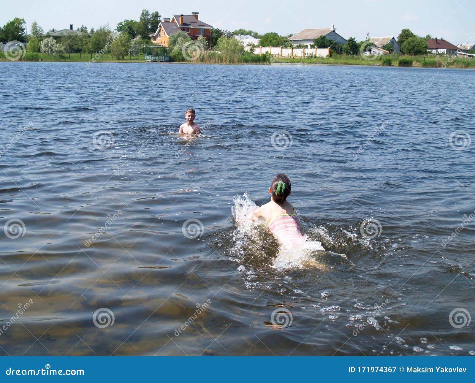 Children Bathe in the River Stock Image - Image of hydrotherapy ...