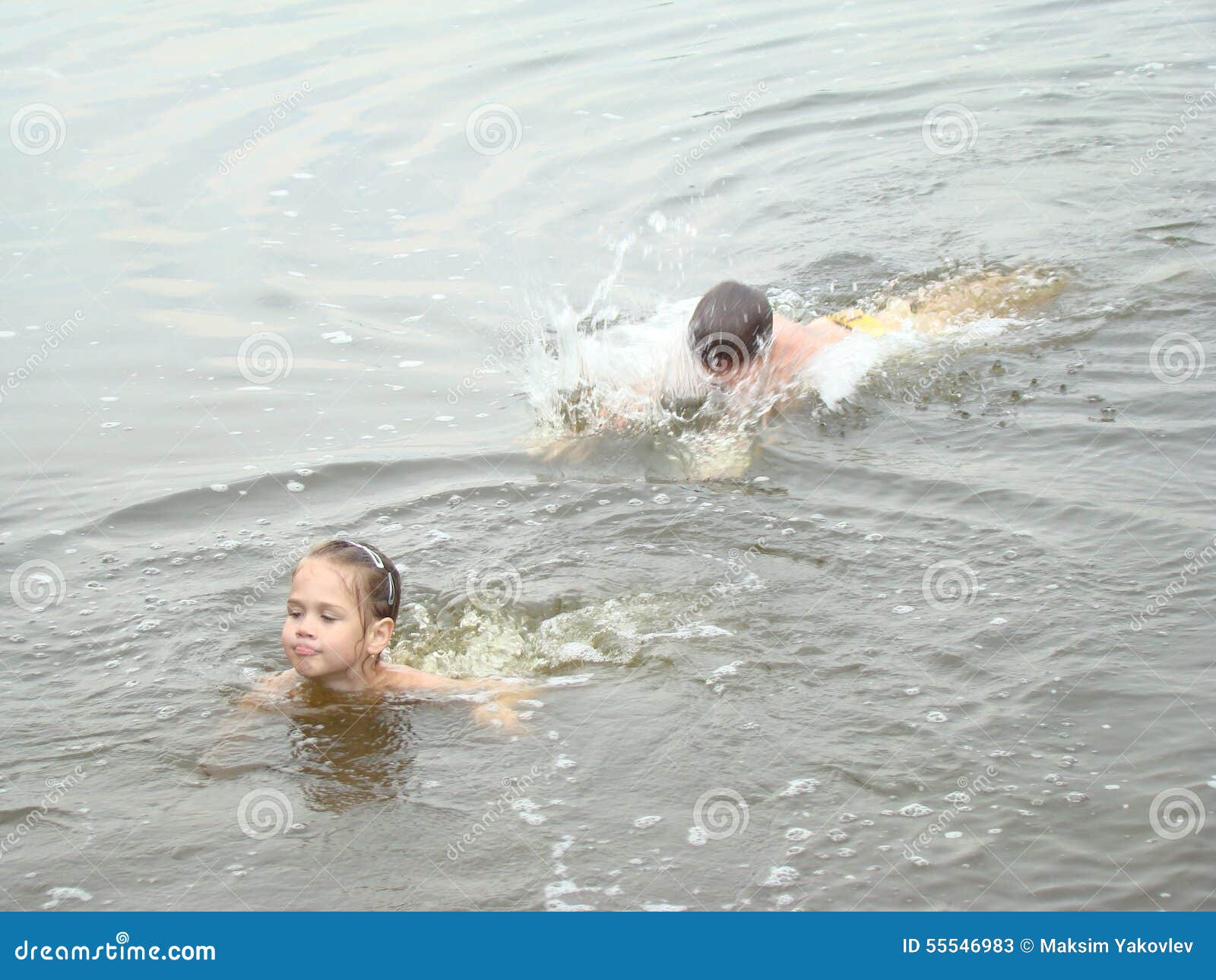 Children Bathing in the River Stock Image - Image of swim, childhood ...