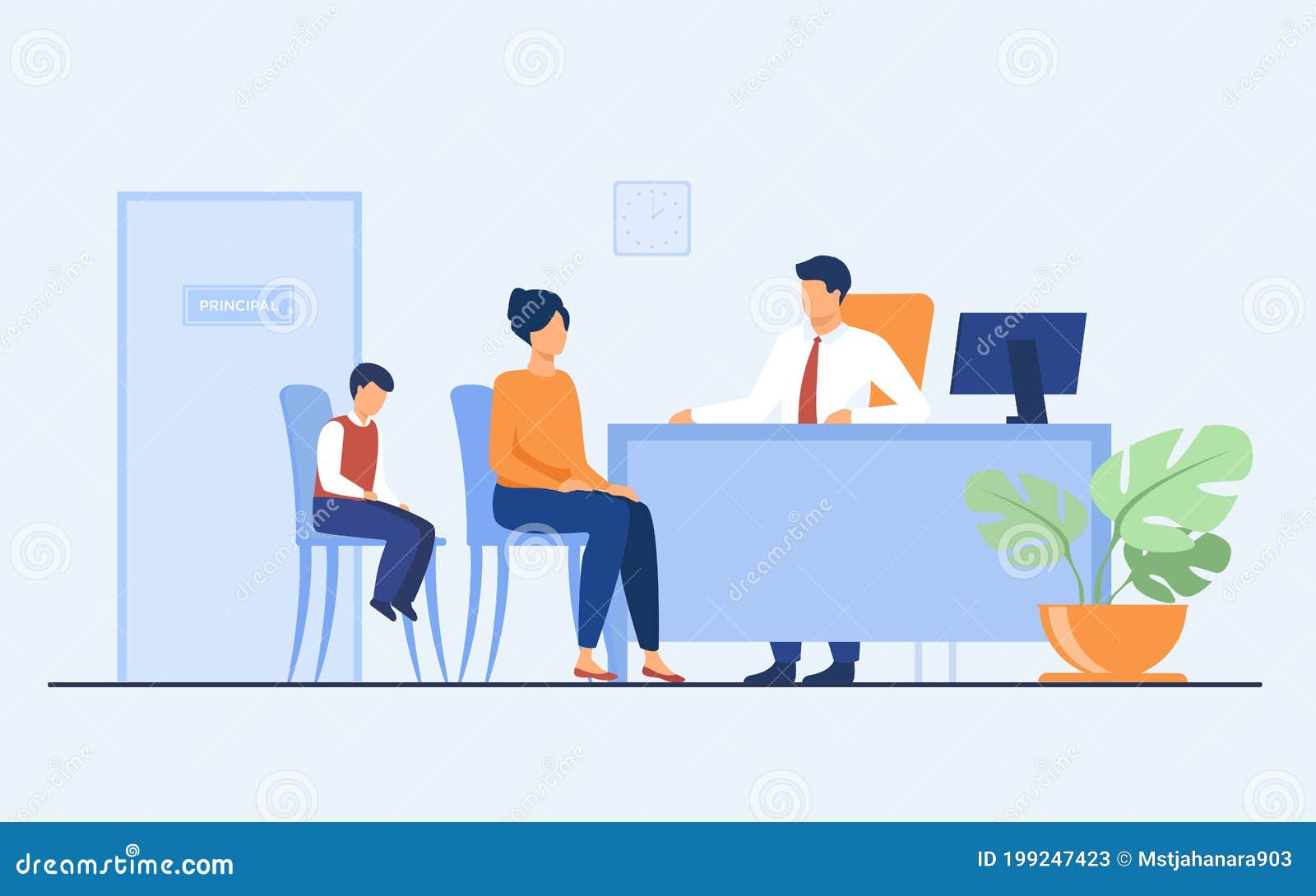 Principal Office. Mom Apprentice Teacher Meeting In School. Unhappy ...