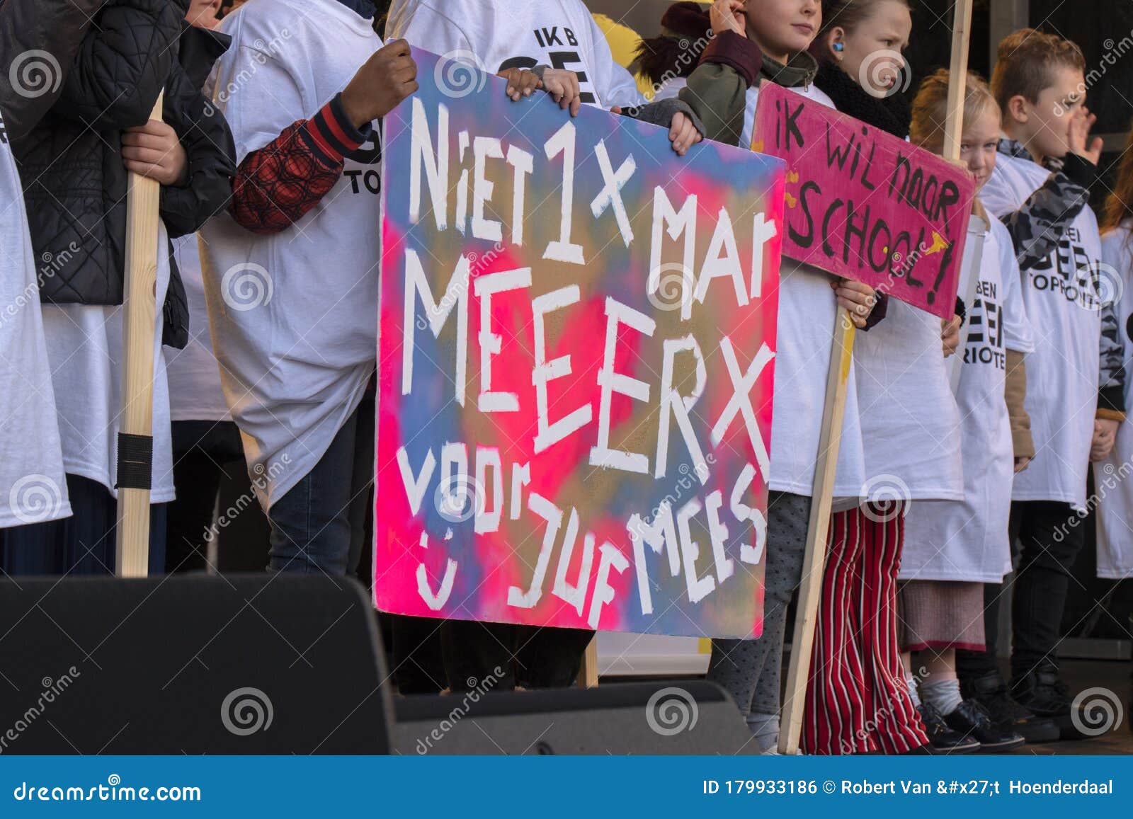 Children with Billboard at the Demonstration on the Dam Square ...
