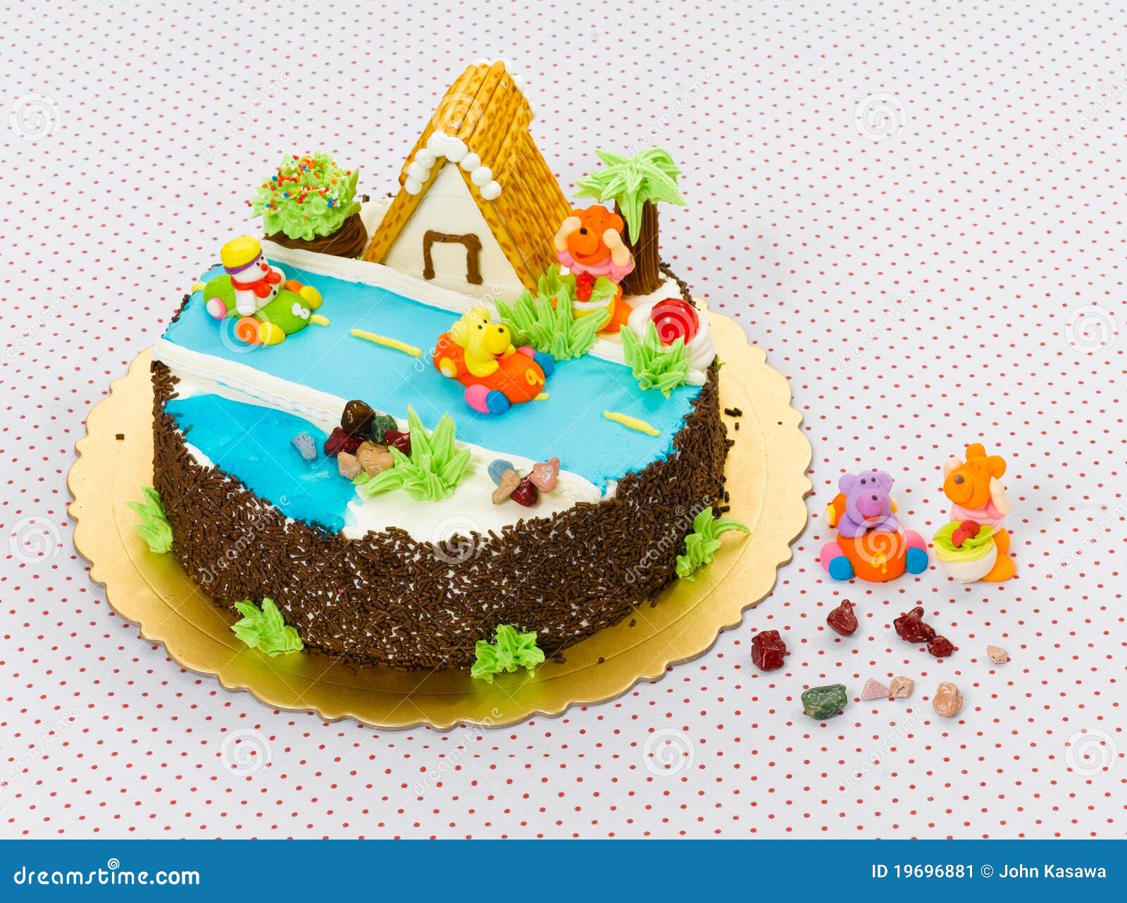 Children birthday cake stock image. Image of bakery, decorated - 19696881