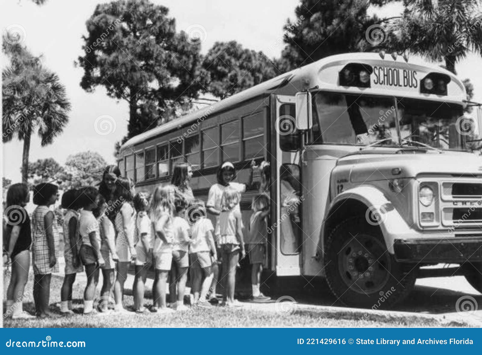 Children Boarding School Bus - Ft. Lauderdale Picture. Image: 221429616