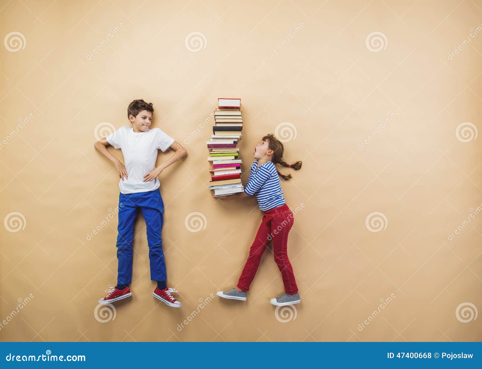 Children with books stock photo. Image of child, happy - 47400668