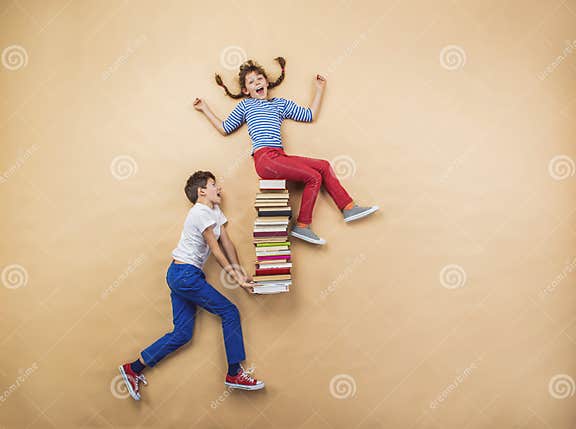 Children with books stock photo. Image of kids, homework - 47400768