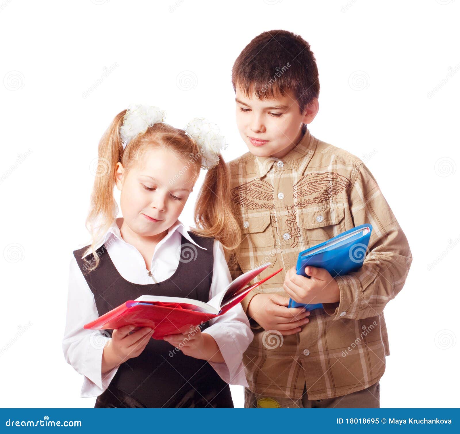 Children with Books Isolated on White Stock Image - Image of teenager ...