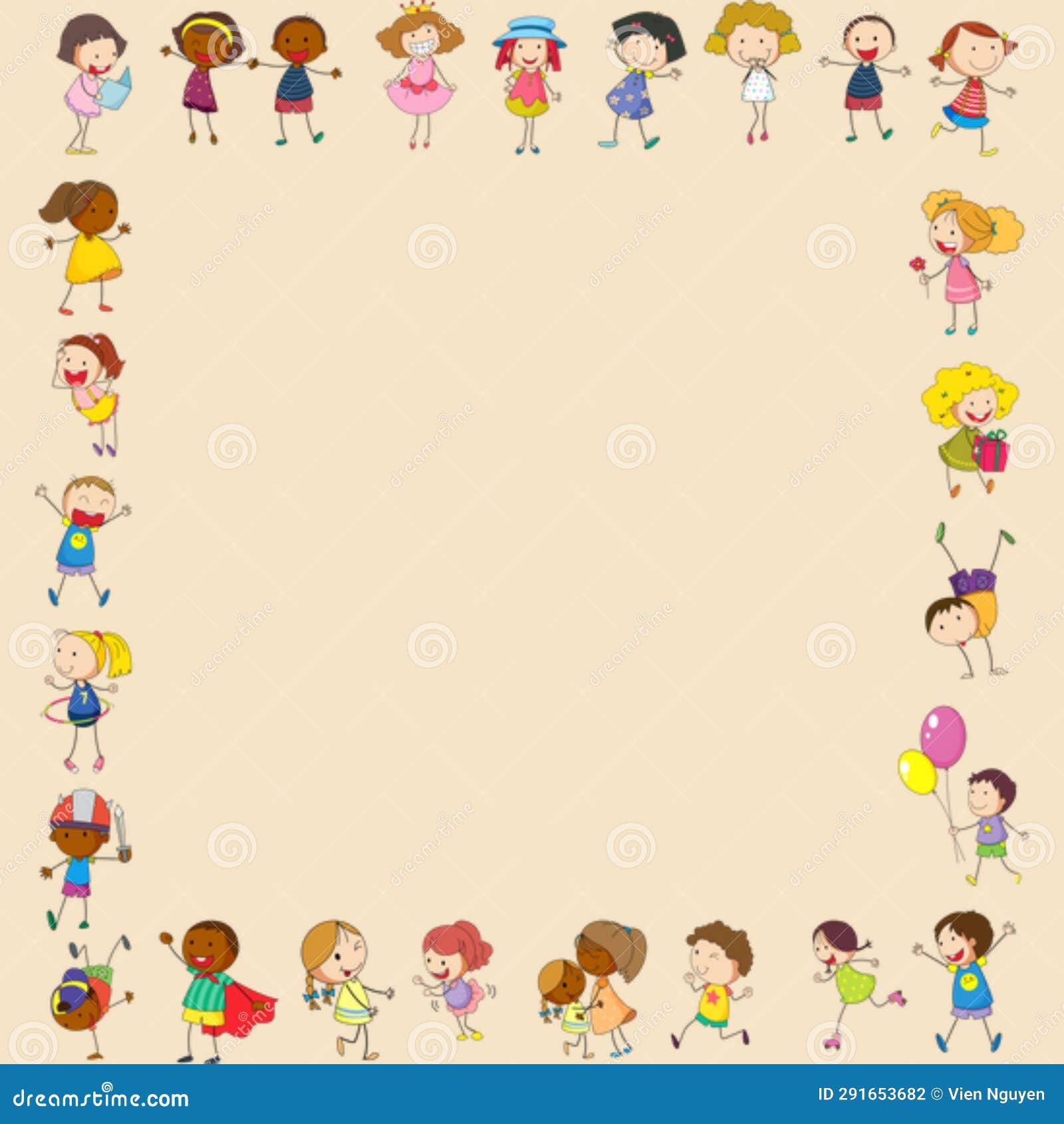 Children Border Frames 12x12 - 1 Stock Illustration - Illustration of ...
