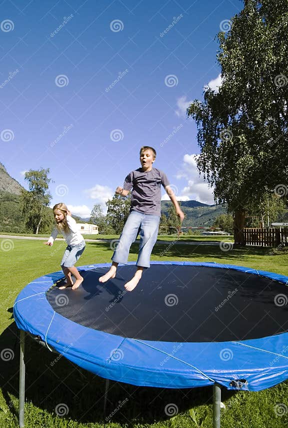 Children bouncing. stock photo. Image of joyfully, children - 3081004