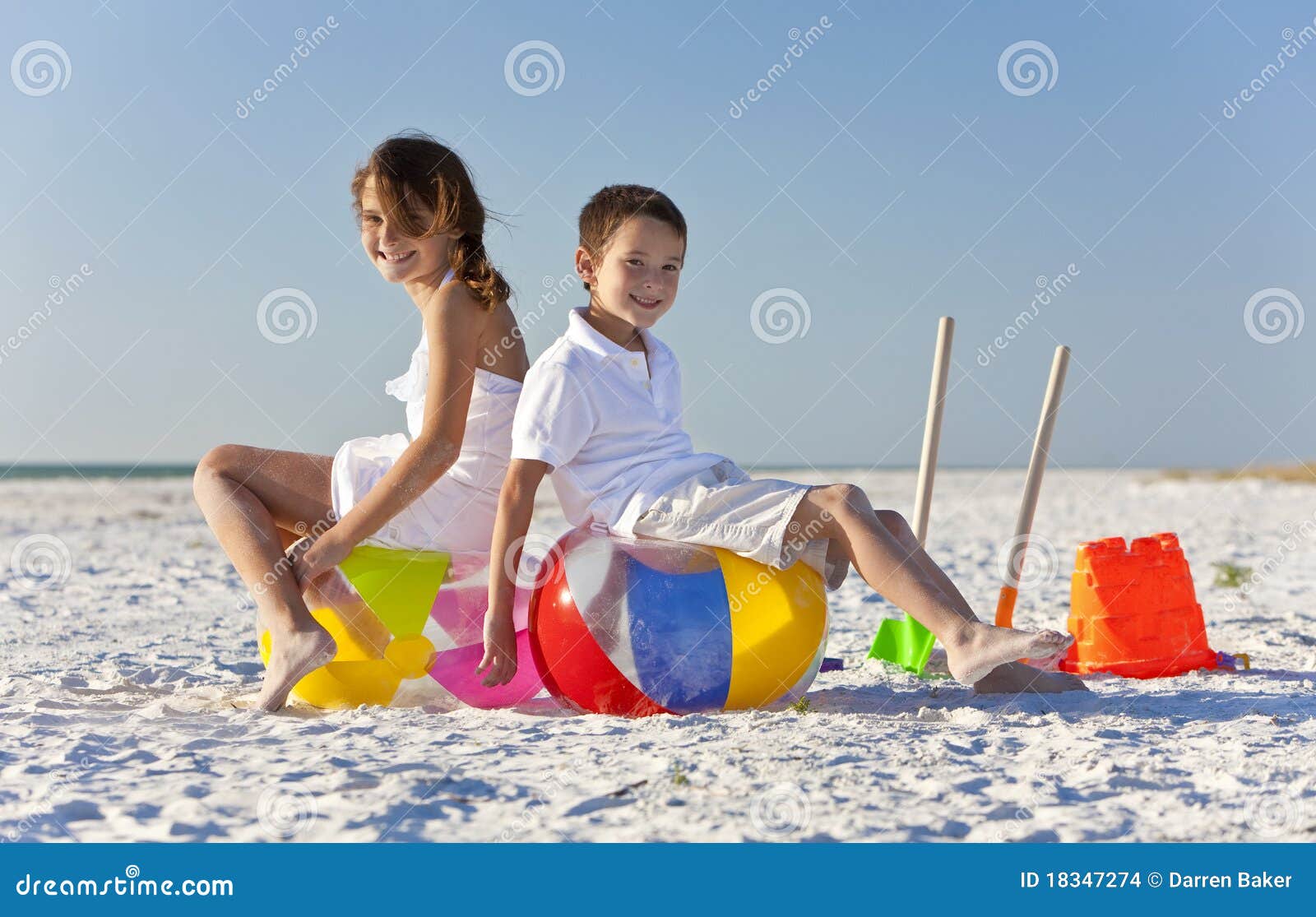 Beach Girl And Boy Modeling