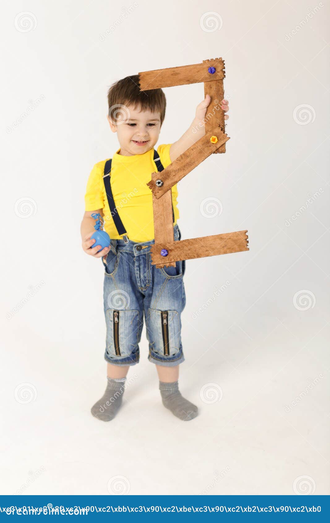 Children a Boy Make the Number Two from a Wooden Stick Stock Photo ...