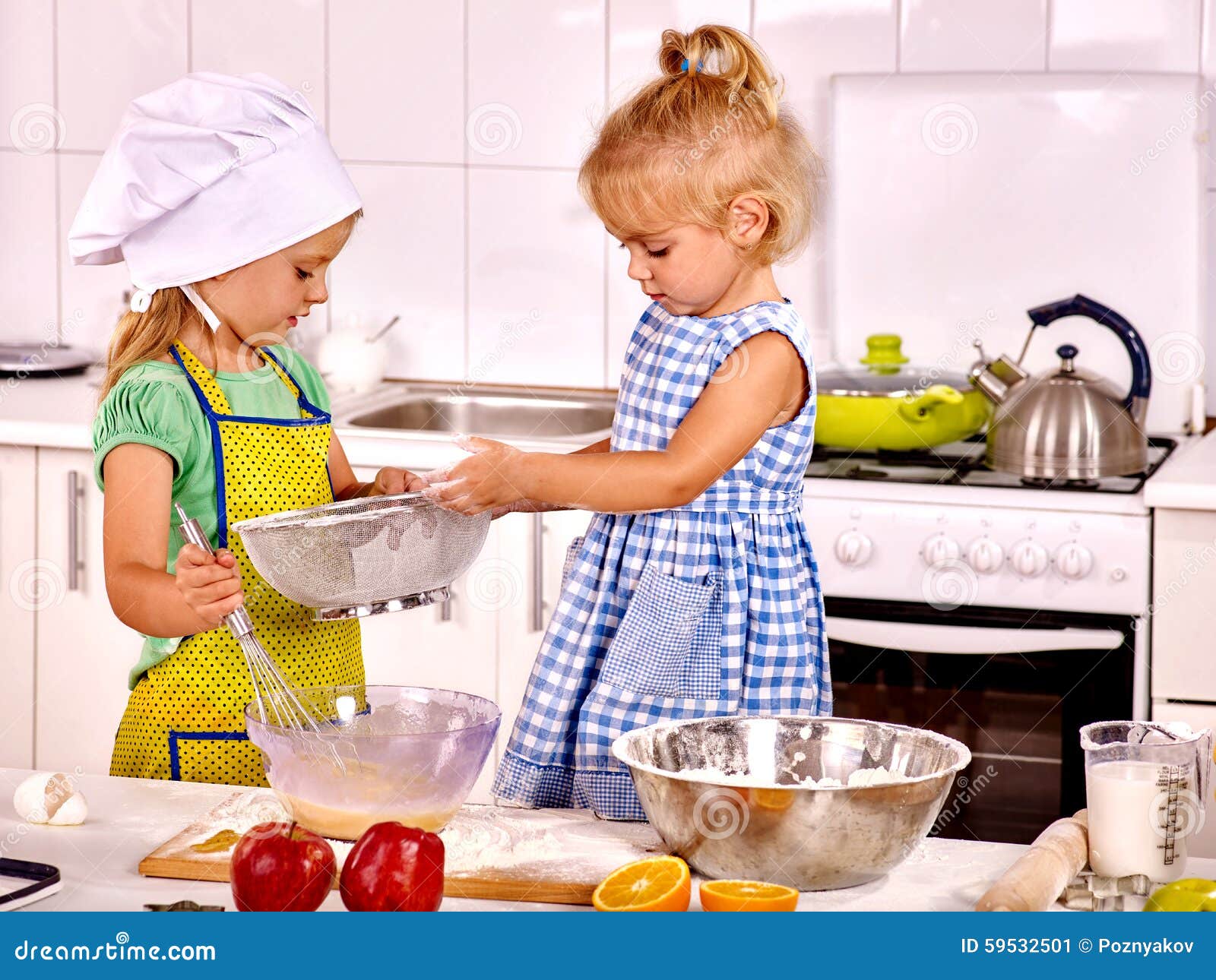 Children Breakfast at Kitchen Stock Image - Image of food, kitchen ...