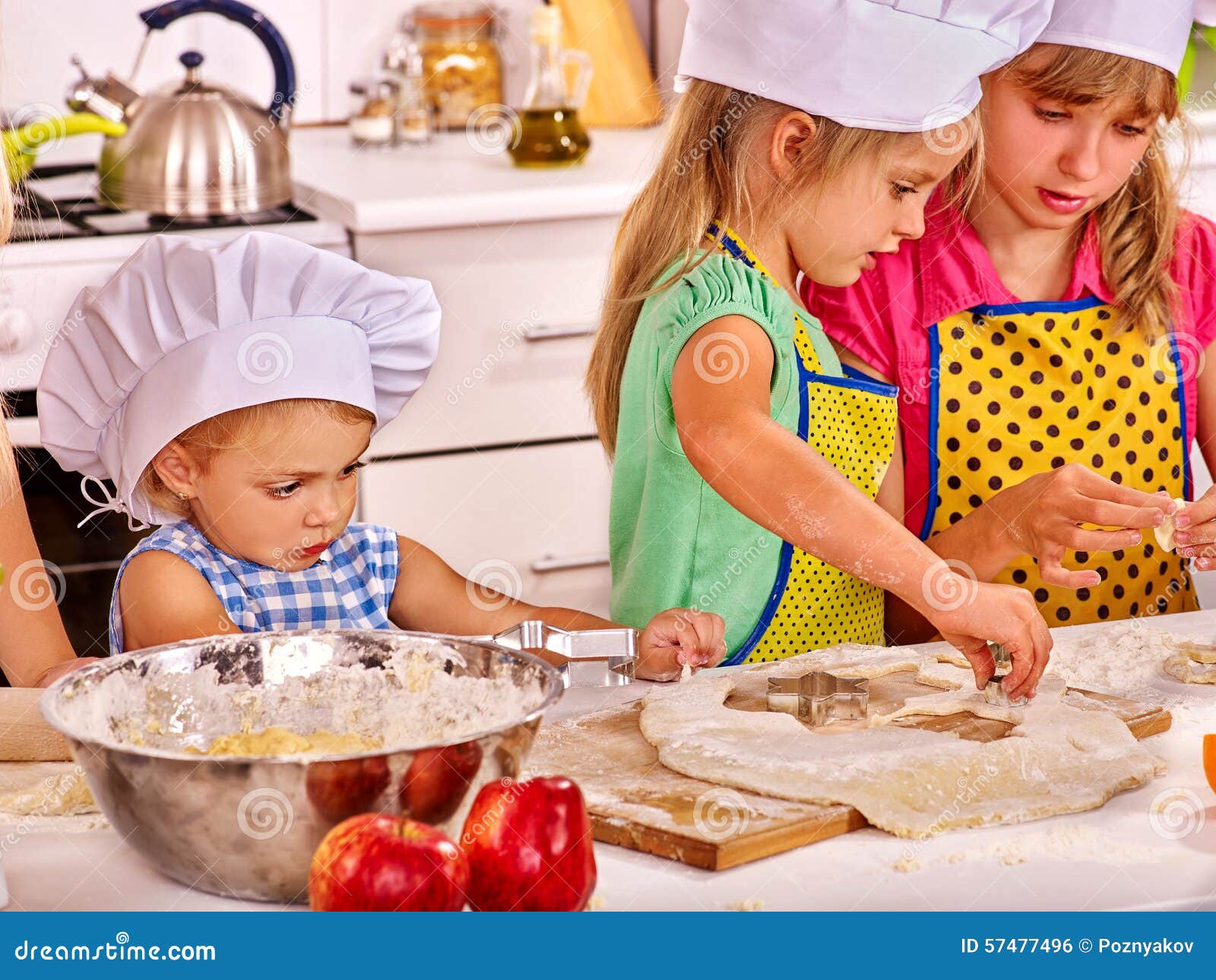 Children Breakfast at Kitchen Stock Photo - Image of female, child ...