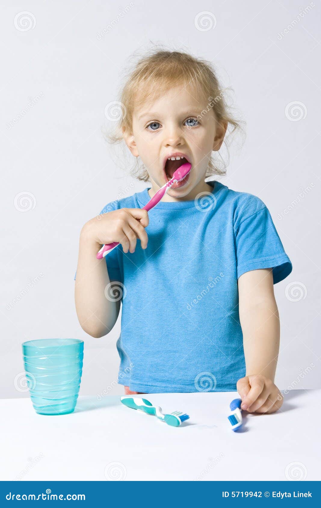 Children brushing teeth stock photo. Image of girls, hygiene - 5719942