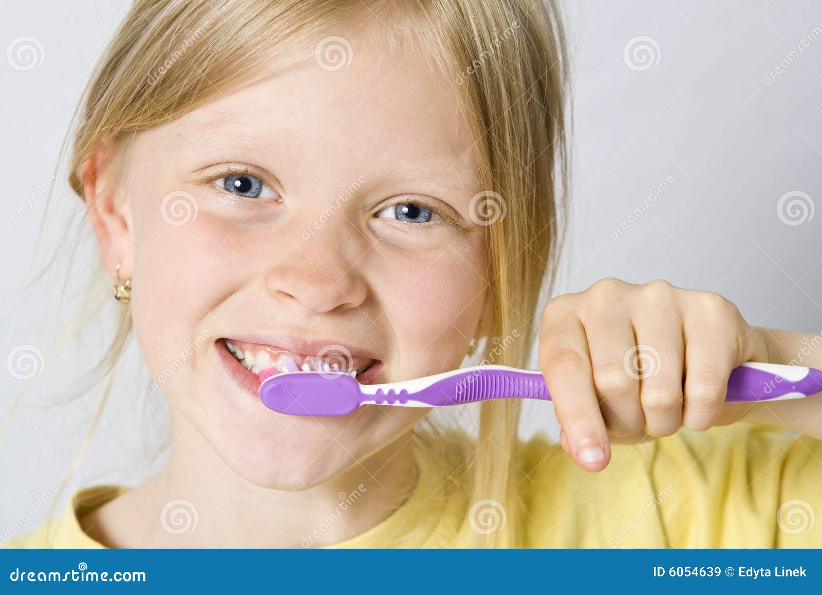 Children brushing teeth stock image. Image of dental, yellow - 6054639
