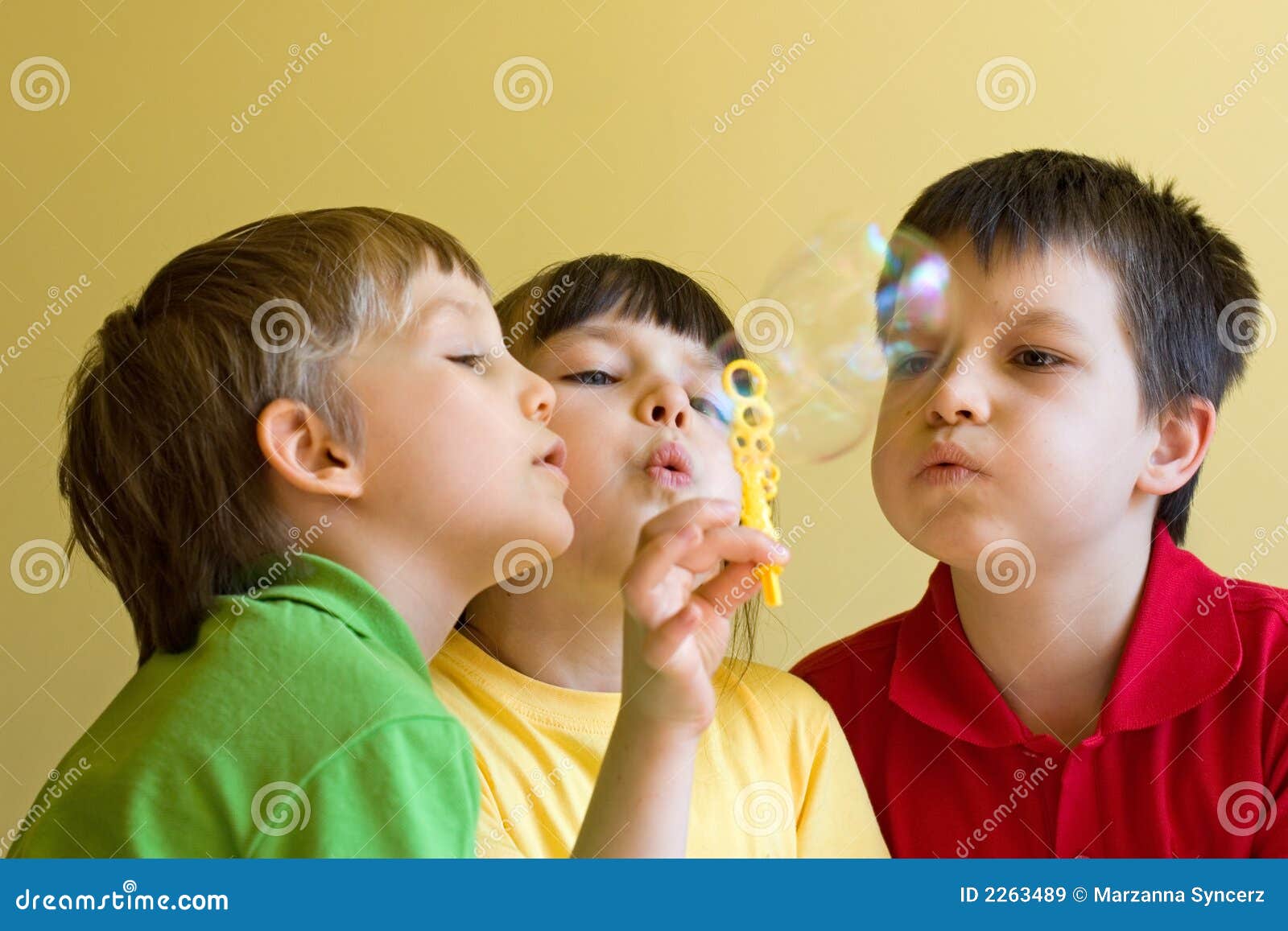 Children with bubbles stock image. Image of young, family - 2263489