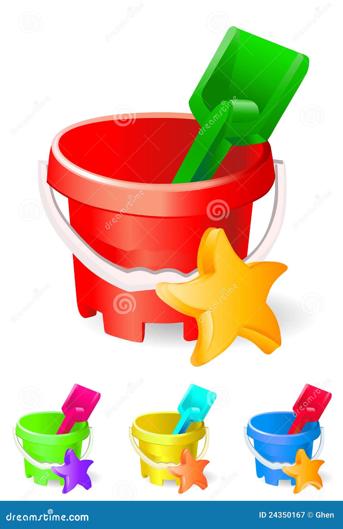 Children bucket and toys stock vector. Illustration of instrument ...