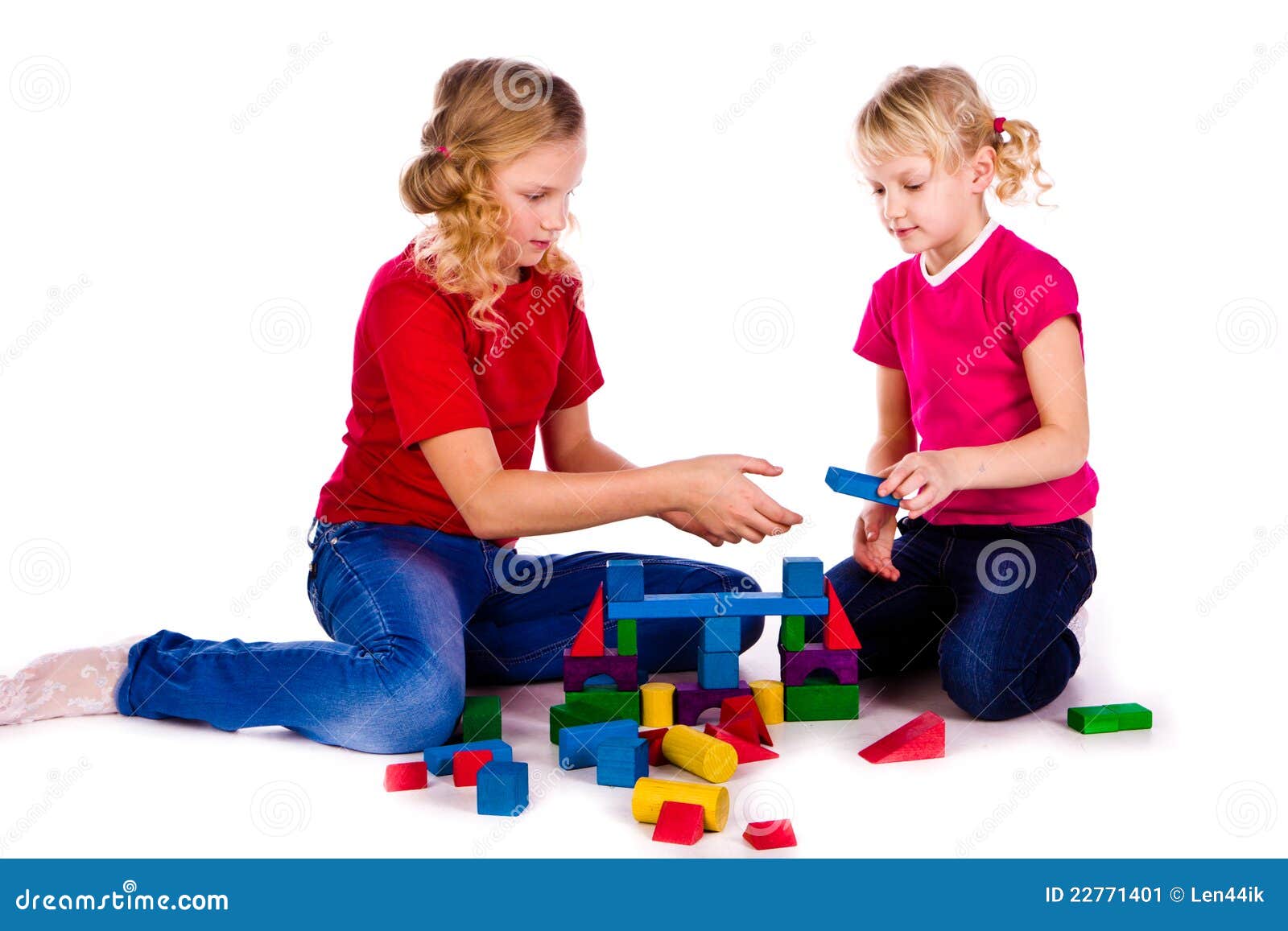 Children Building a Castle with Cubes Stock Image - Image of cube ...