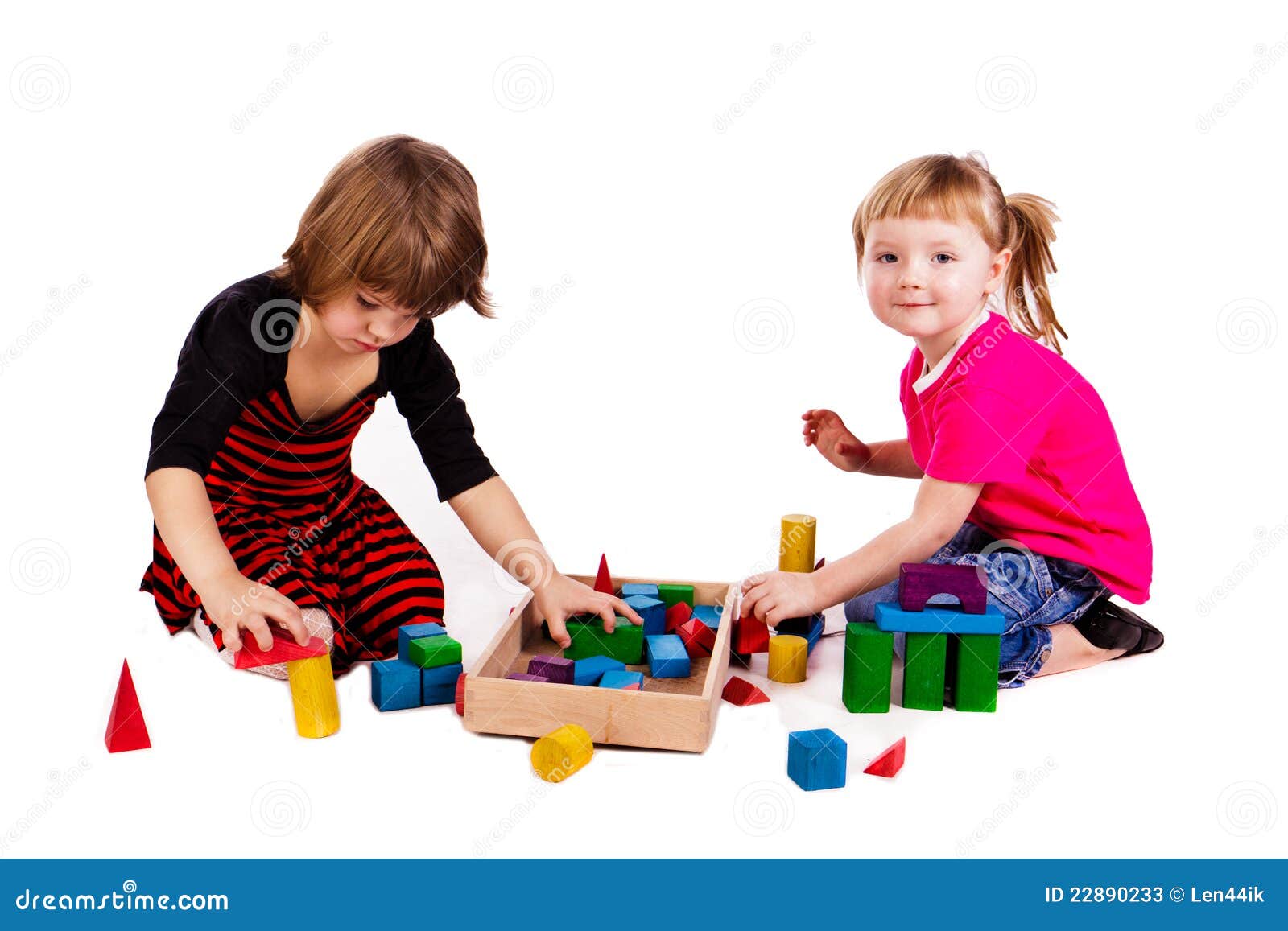 Children Building a Castle with Cubes Stock Image - Image of childhood ...