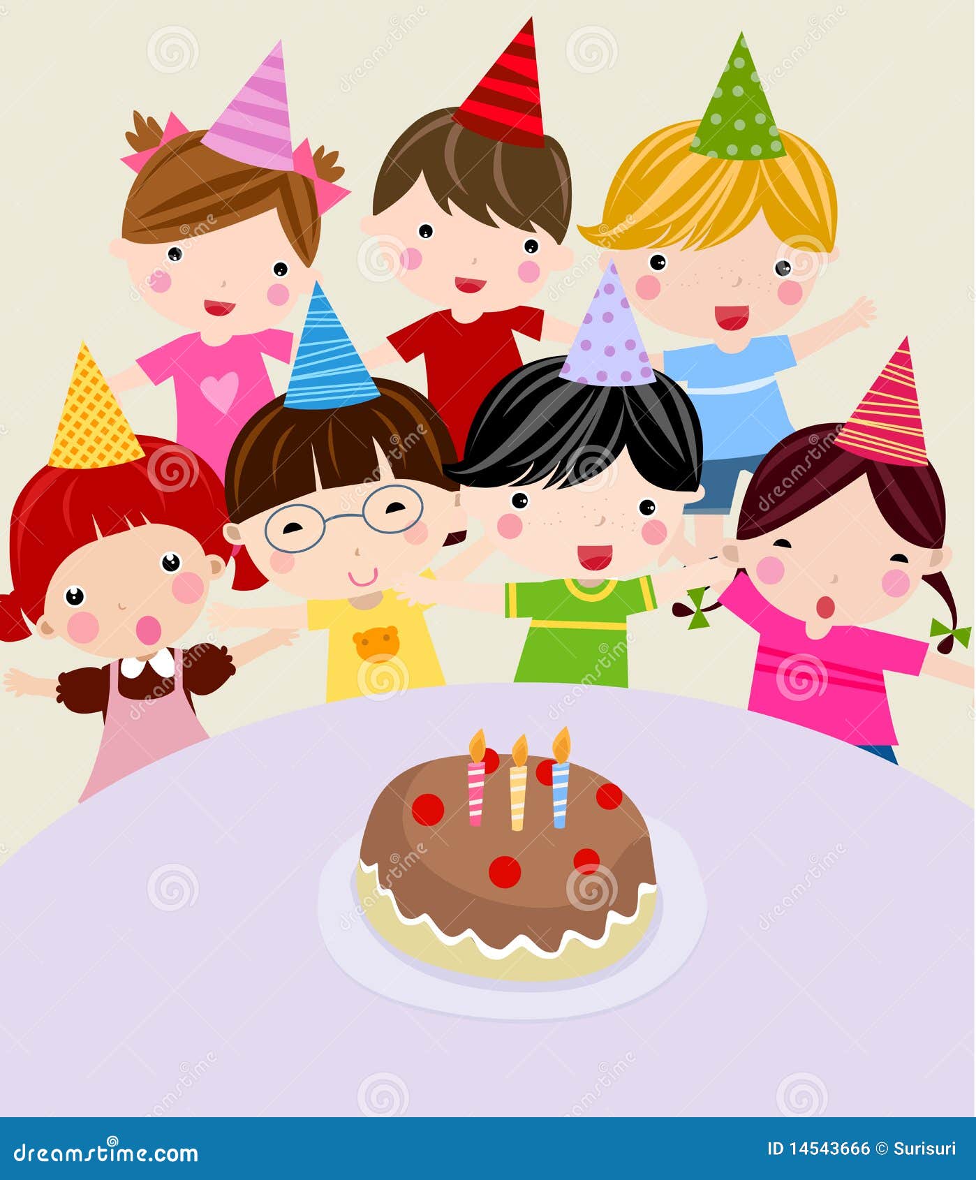 Children with a cake stock vector. Illustration of delicious - 14543666