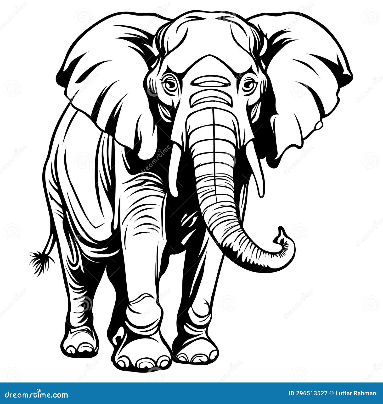 Elephant Outline Drawing Using a Vector Format Stock Illustration ...