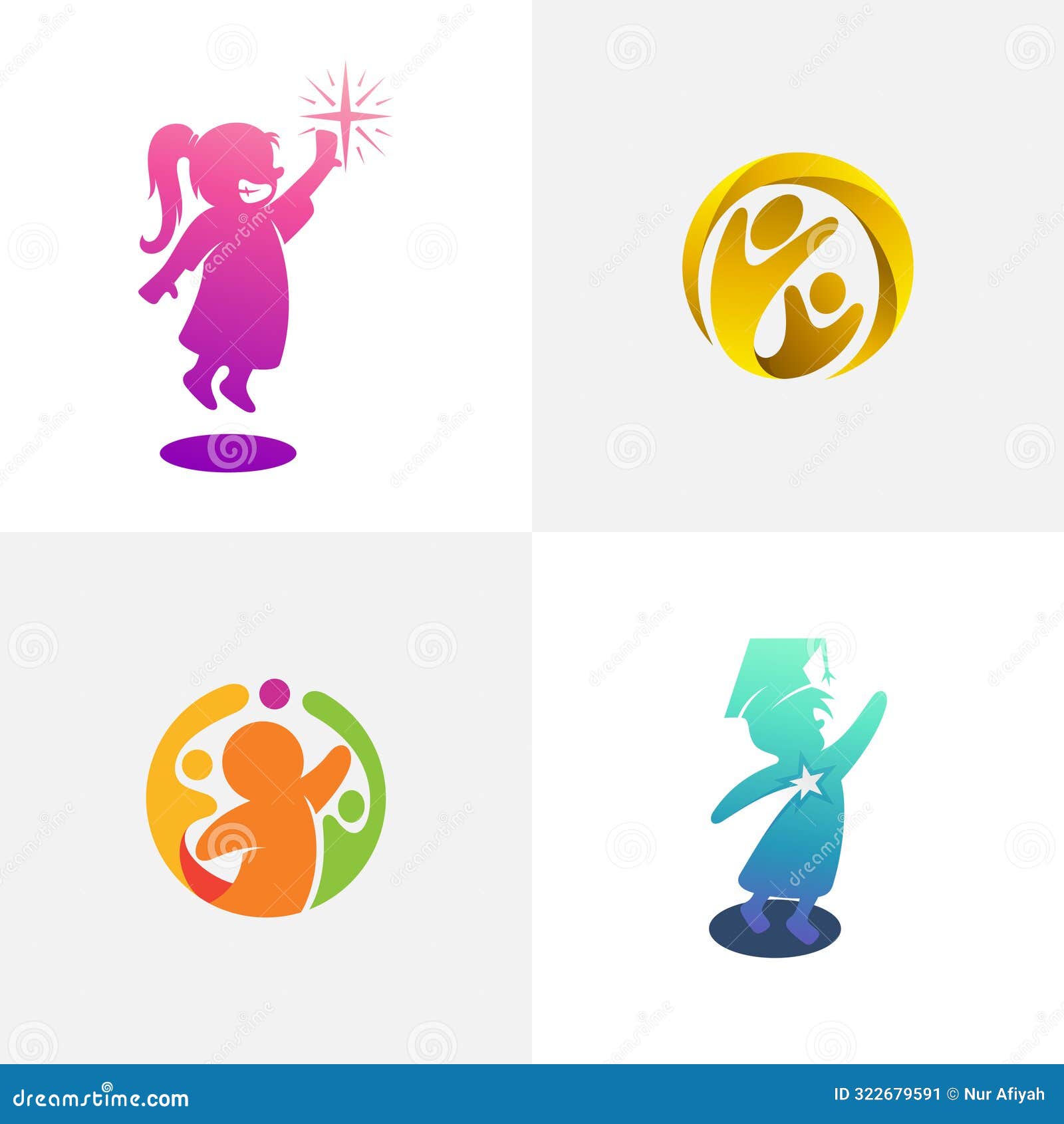 Children Care Logo with Combination Design, Unity Stock Vector ...